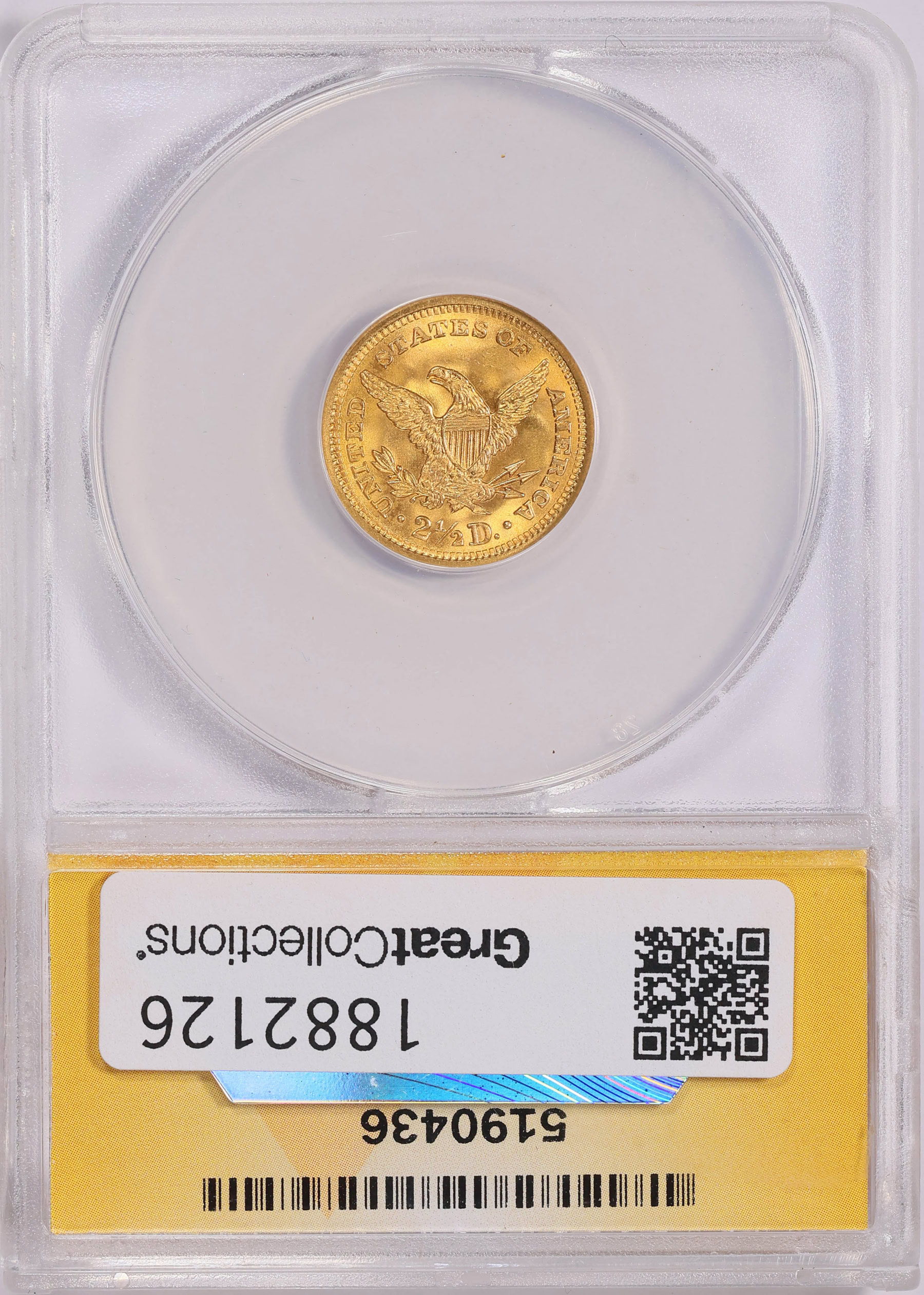 1907 Liberty Gold Quarter Eagle ANACS MS-65 (Item 1882126) | GreatCollections Coin Auctions