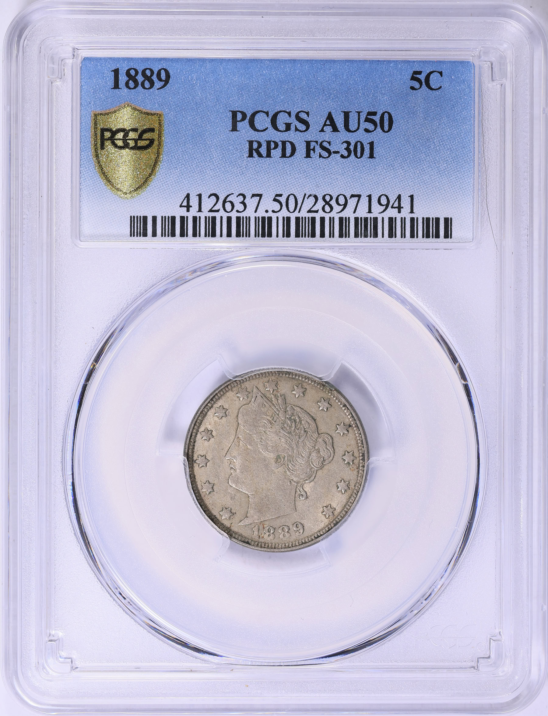 1889 Liberty Nickel Repunched Date FS-301 PCGS AU-50 (Item 1882356 ...