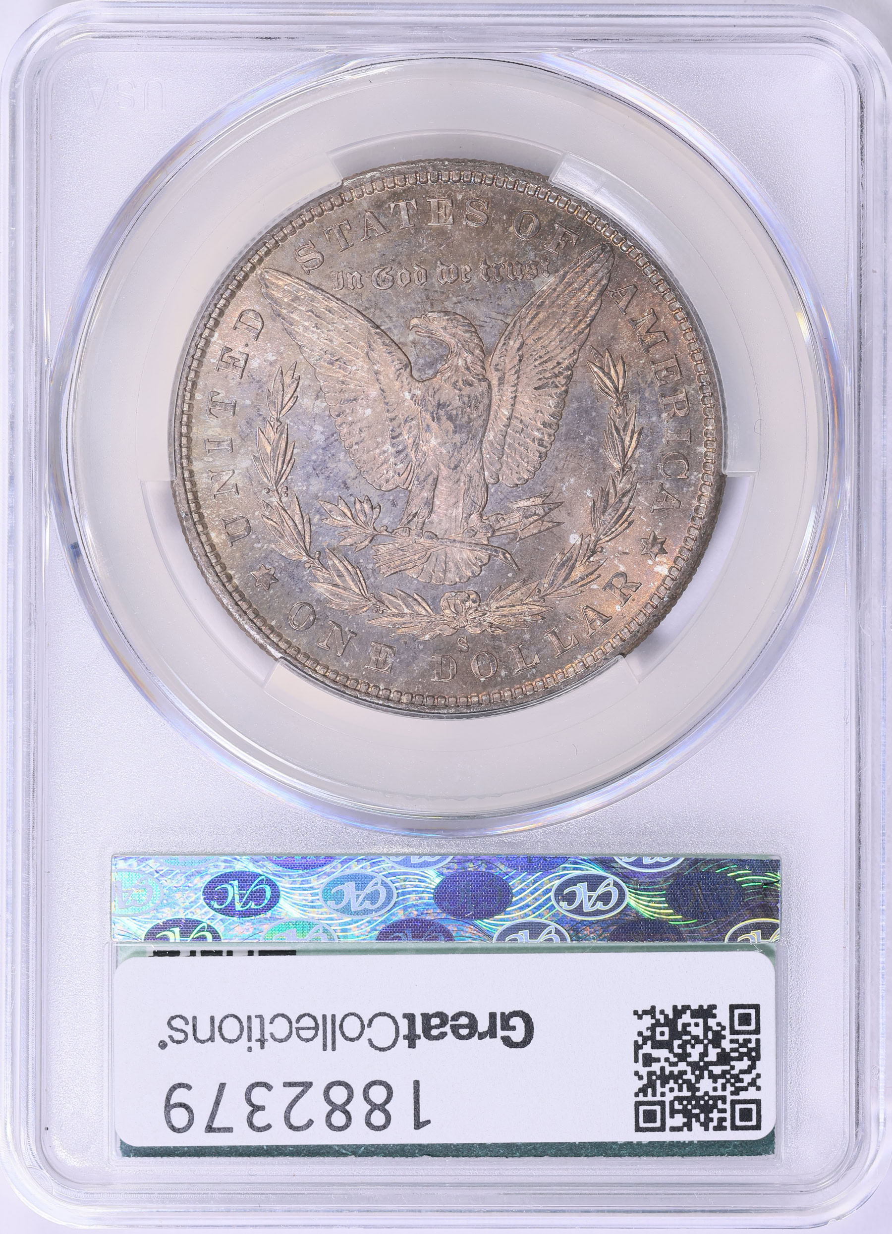 1880-S Morgan Silver Dollar CACG MS-64 (Toned) (Item 1882379) | GreatCollections Coin Auctions