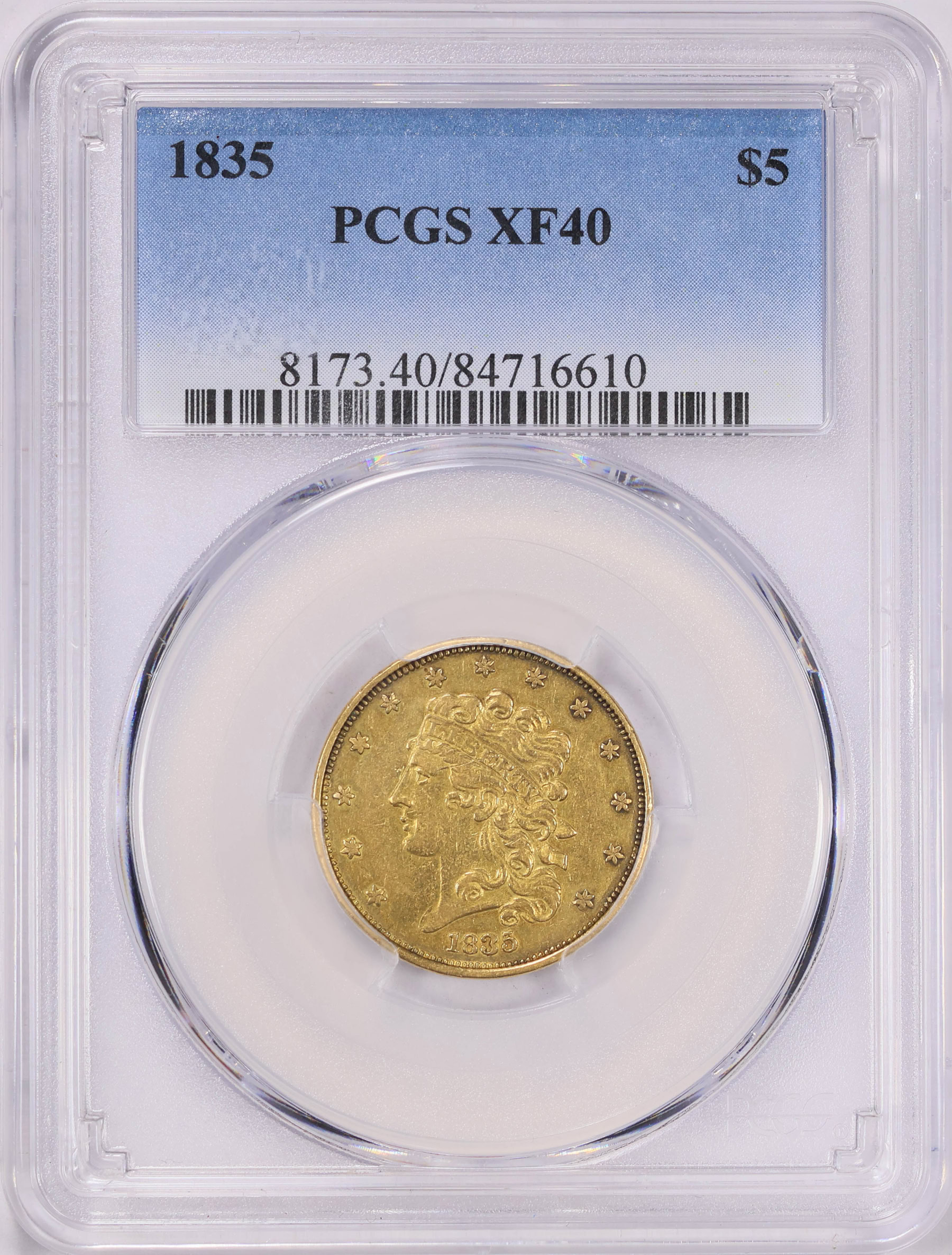 1835 Classic Head Gold Half Eagle PCGS XF-40 (Item 1882406 ...