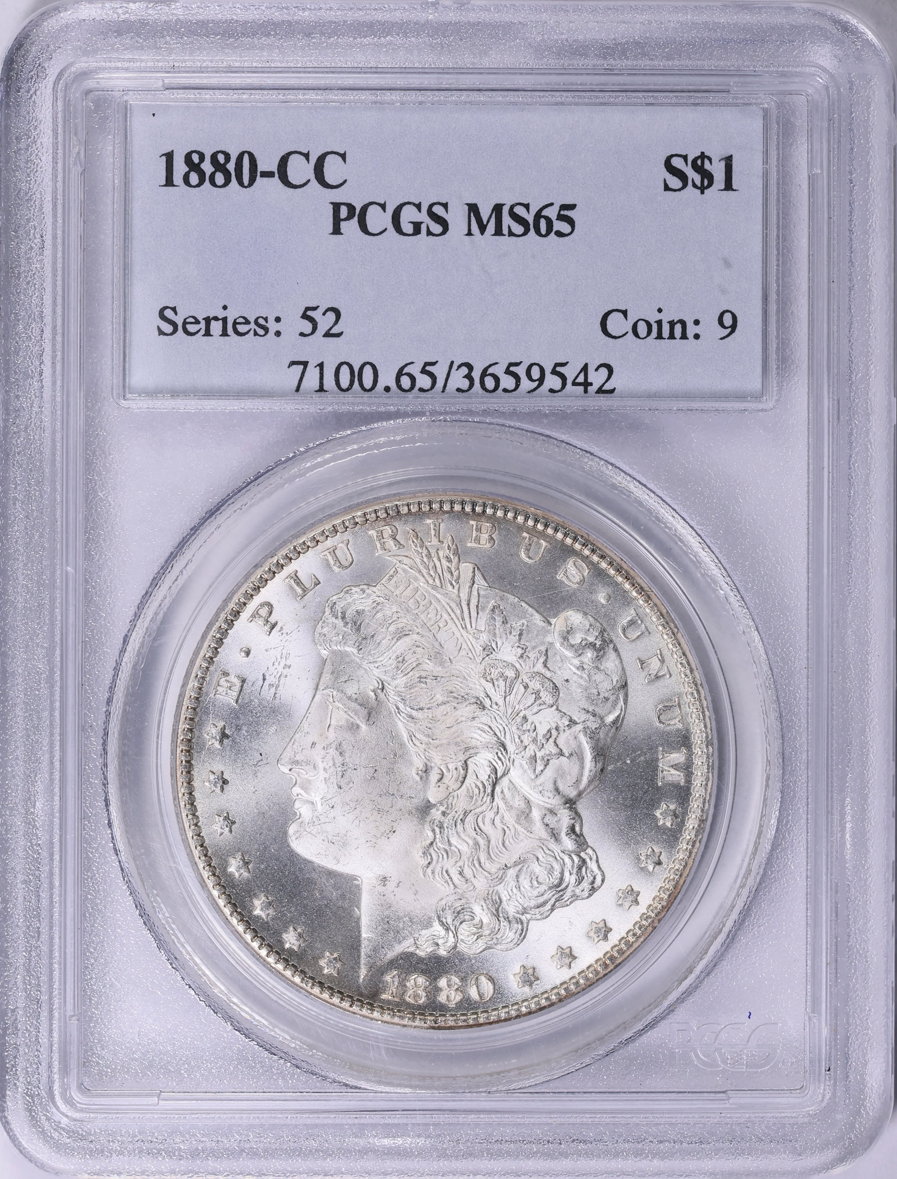 1880-CC Morgan Silver Dollar PCGS MS-65 (Item 1882542) | GreatCollections Coin Auctions