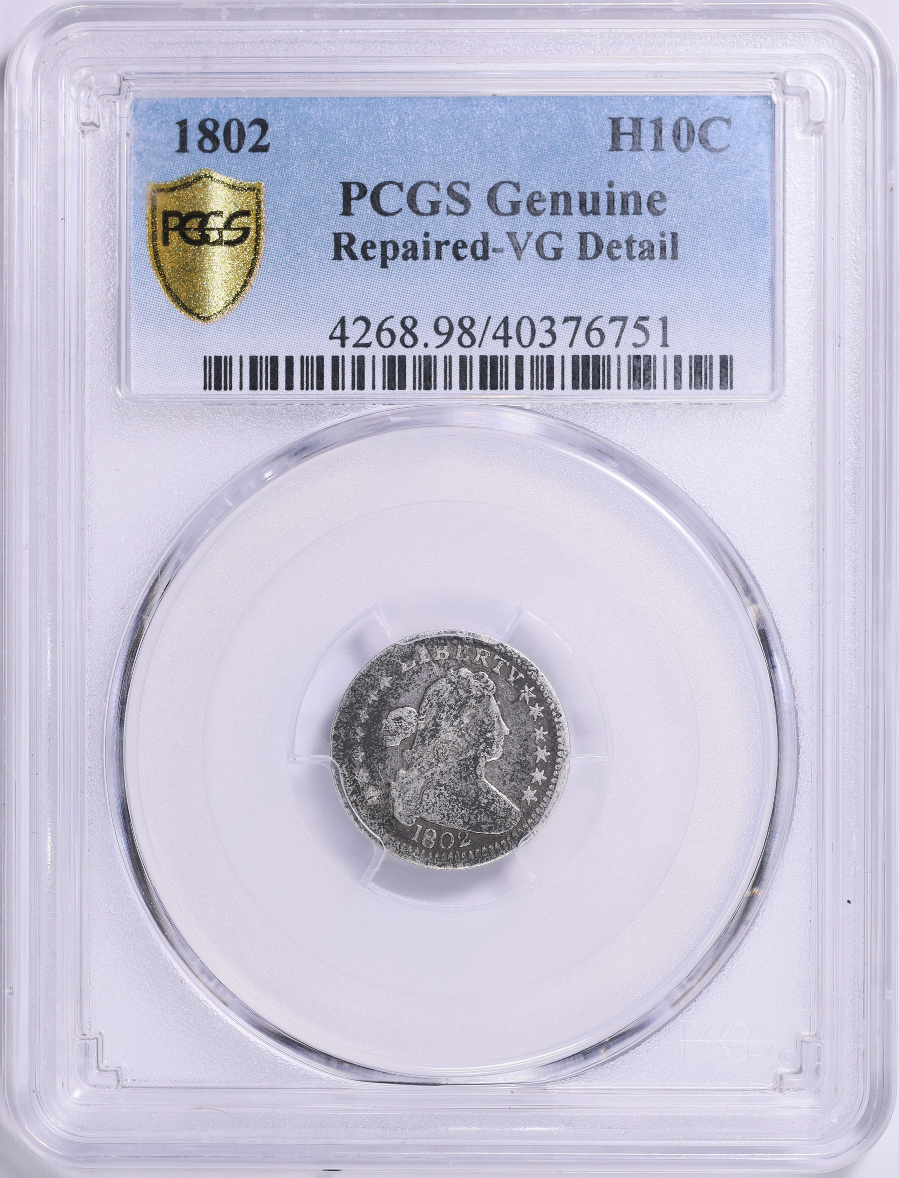 1802 Draped Bust Half Dime PCGS Genuine VG Details (Item 1882818 ...