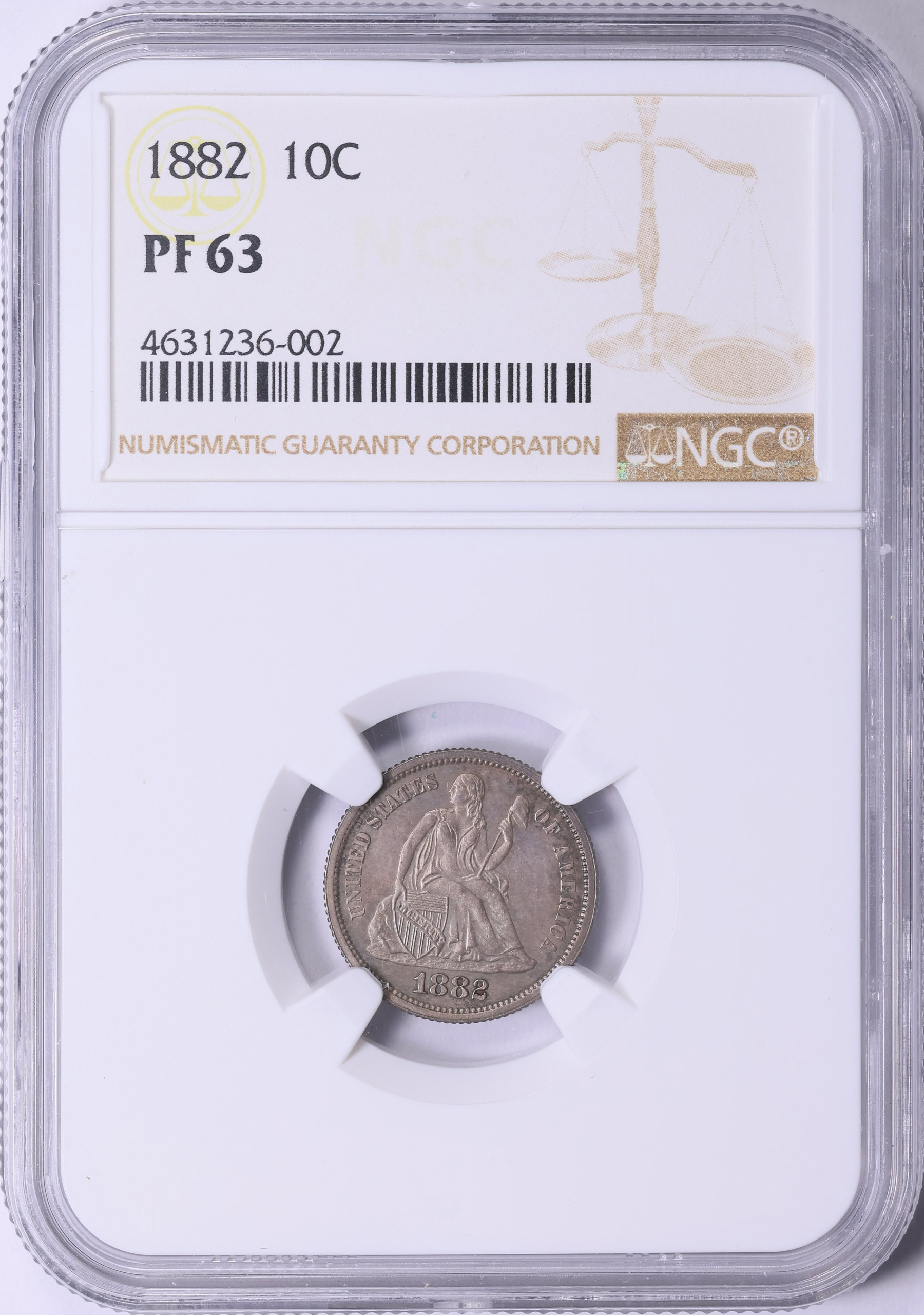 1882 Seated Liberty Dime NGC Proof-63 (Toned) (Item 1882885 ...
