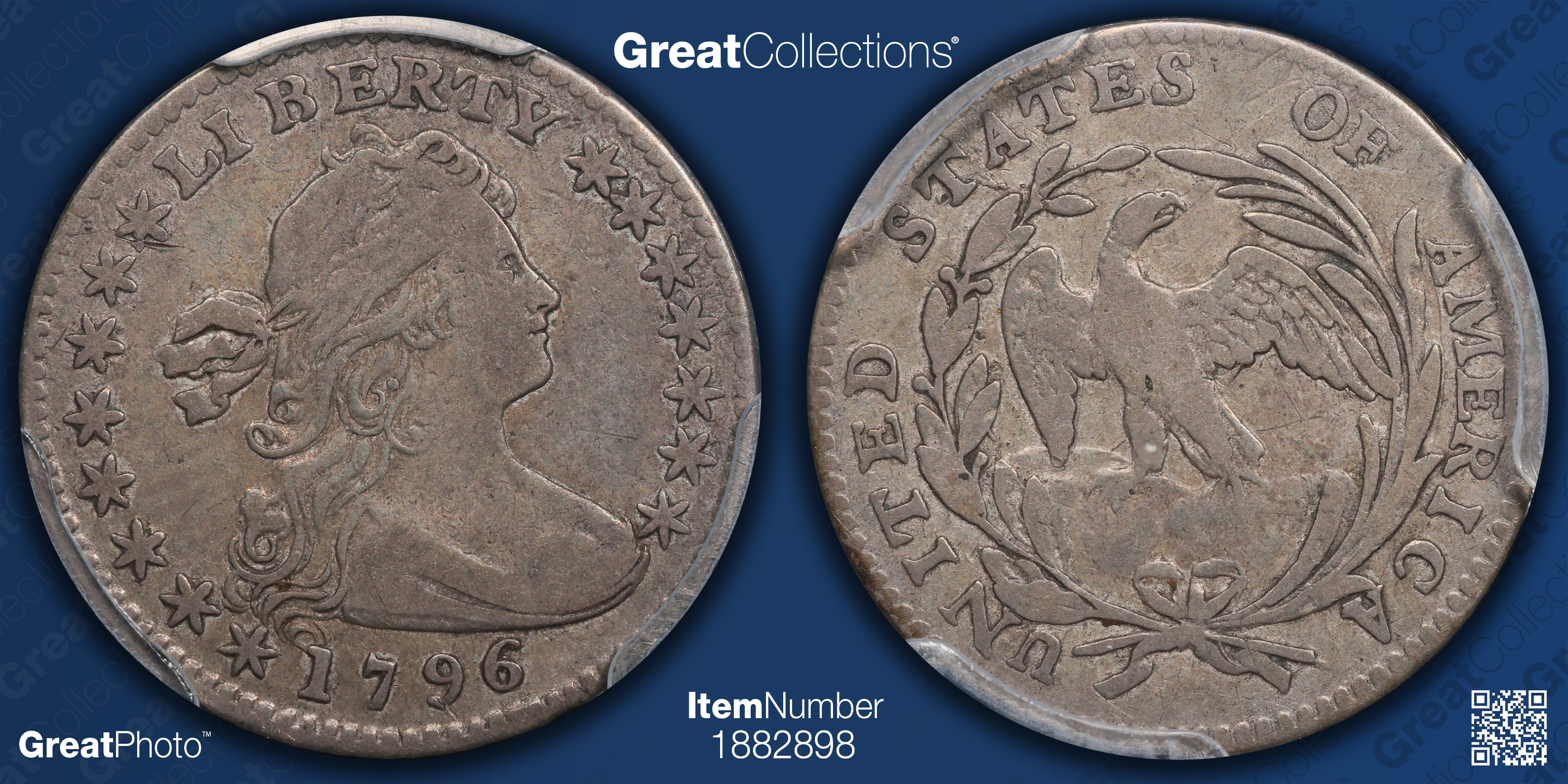 1796 Draped Bust Half Dime LIKERTY PCGS VF-30 (Item 1882898 ...