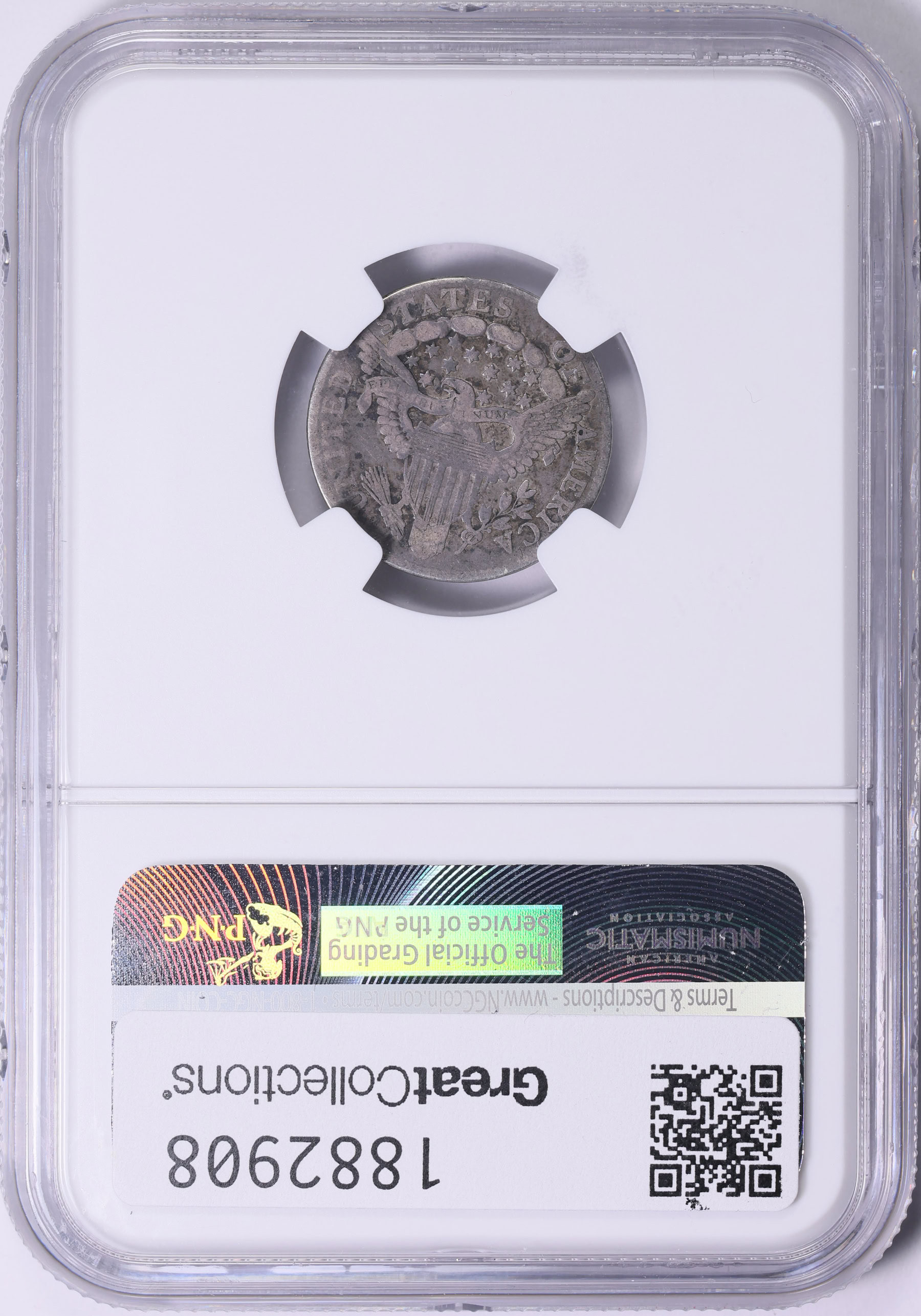 1805 Draped Bust Dime 4 Berries JR-2 NGC F-15 (Item 1882908) | GreatCollections Coin Auctions