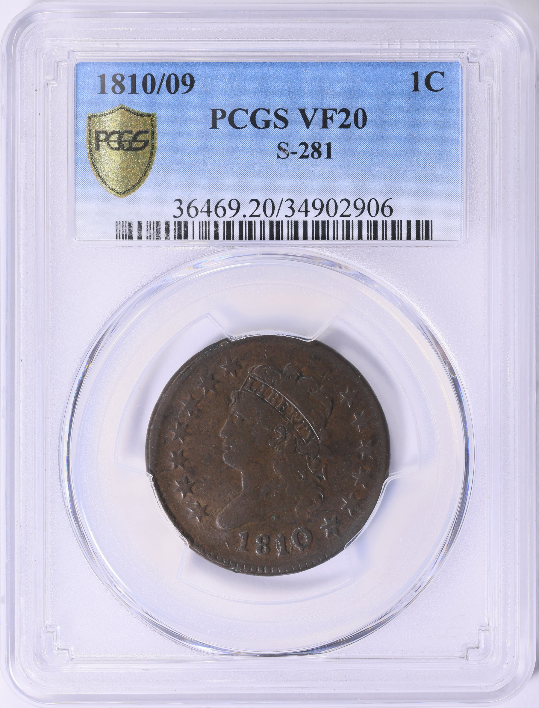 1810/09 Classic Cent Sheldon 281 PCGS VF-20 BN (Item 1882947 ...