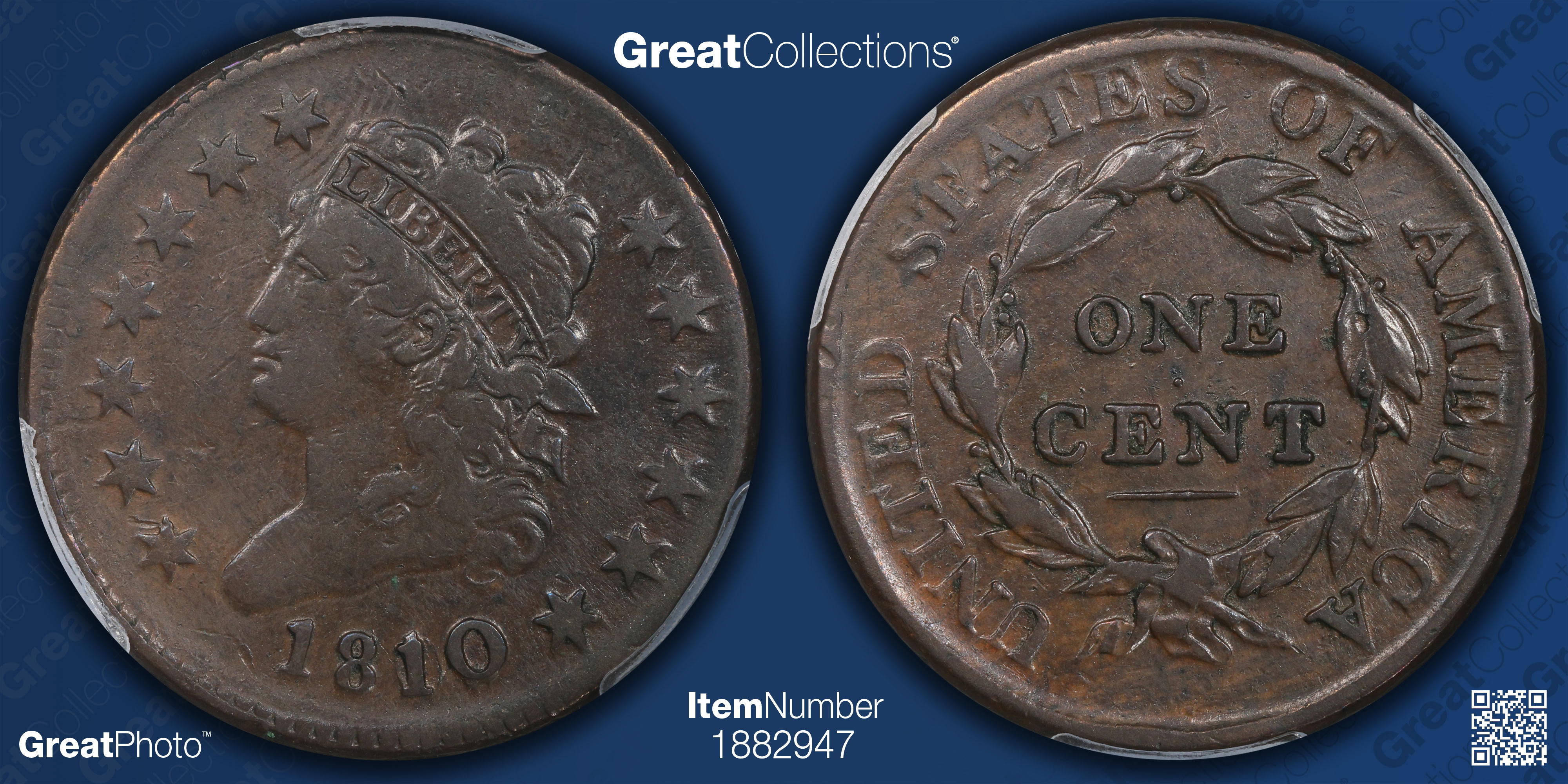 1810/09 Classic Cent Sheldon 281 PCGS VF-20 BN (Item 1882947 ...