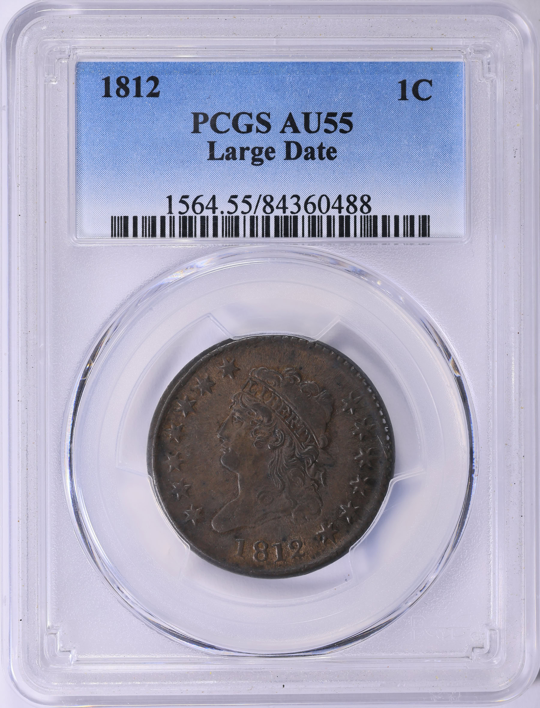 1812 Classic Cent Large Date PCGS AU-55 BN (Item 1882949 ...
