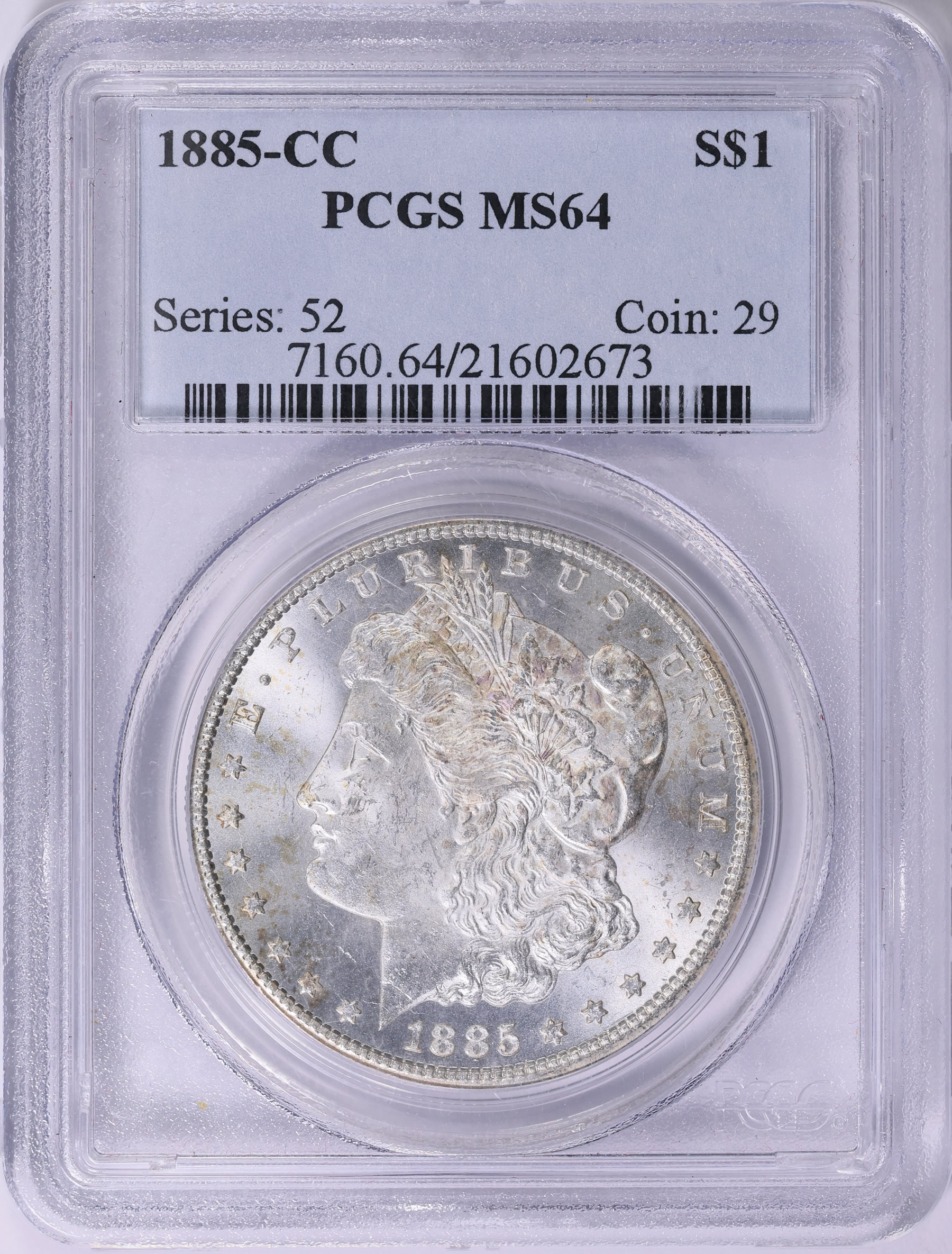1885-CC Morgan Silver Dollar PCGS MS-64 (Item 1883087) | GreatCollections Coin Auctions