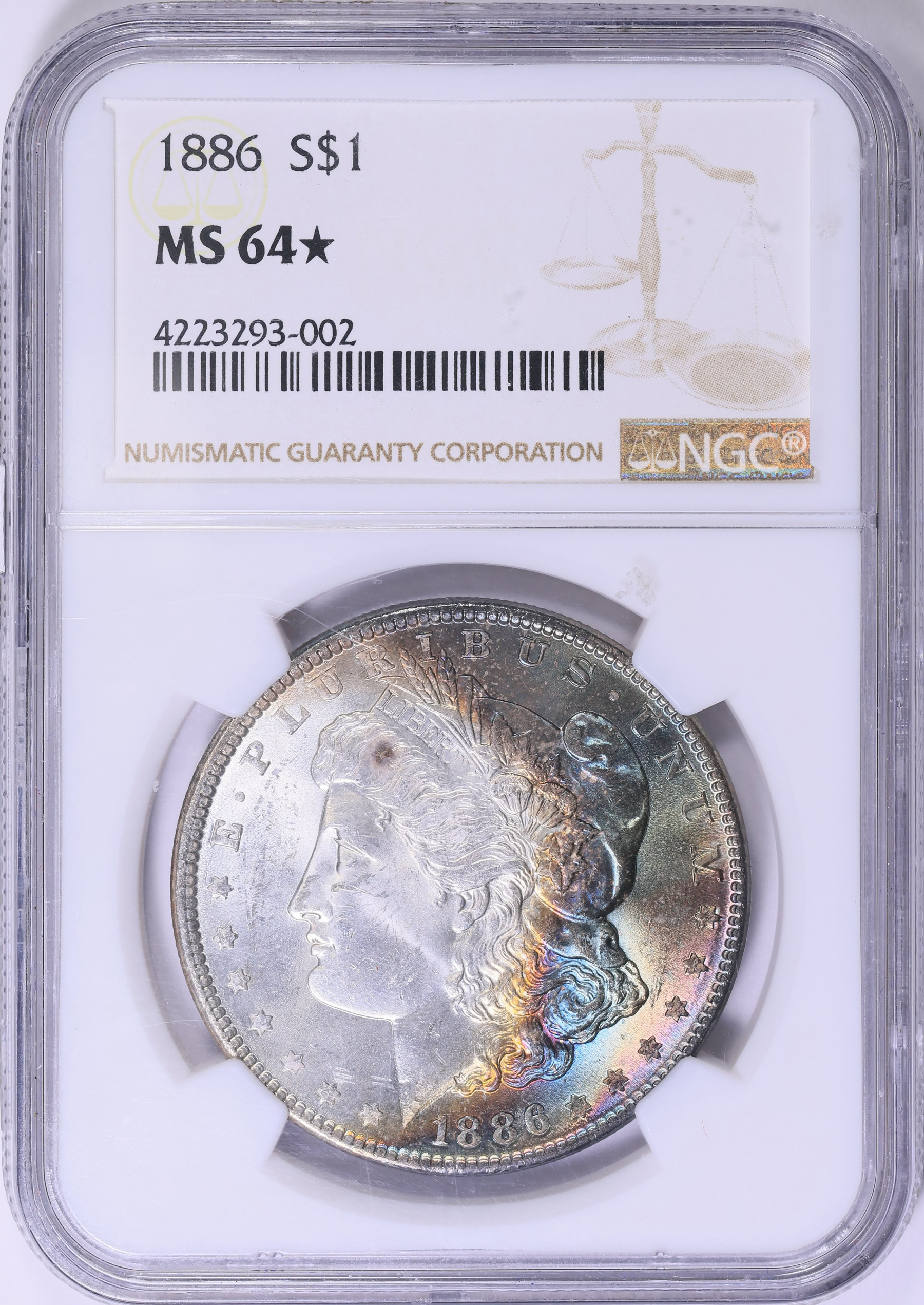 1886 Morgan Silver Dollar NGC MS-64 ★ (Toned) (Item 1883094) | GreatCollections Coin Auctions