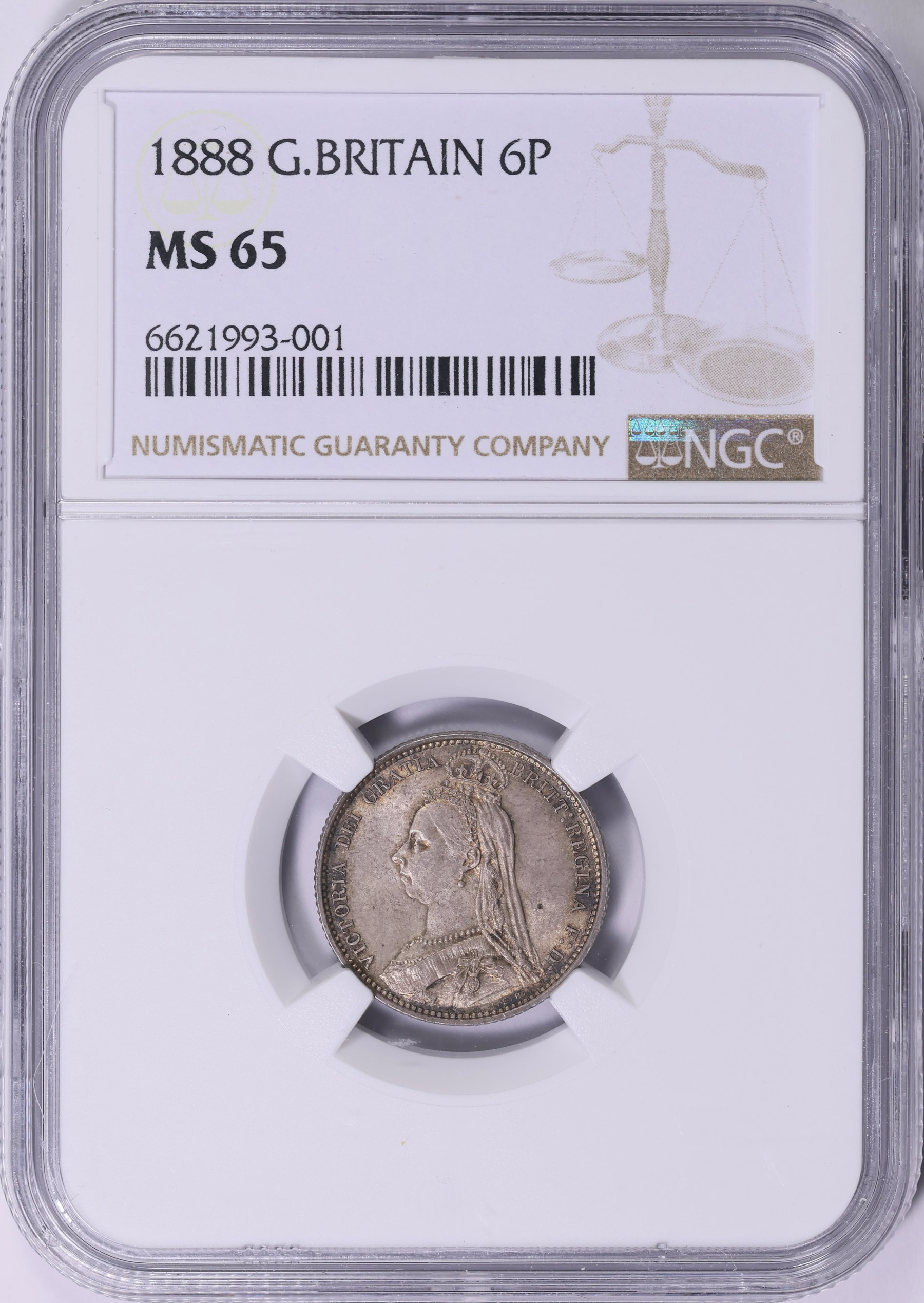 Great Britain 1888 Silver 6 Pence KM-760 NGC MS-65 (Item 1883664 ...