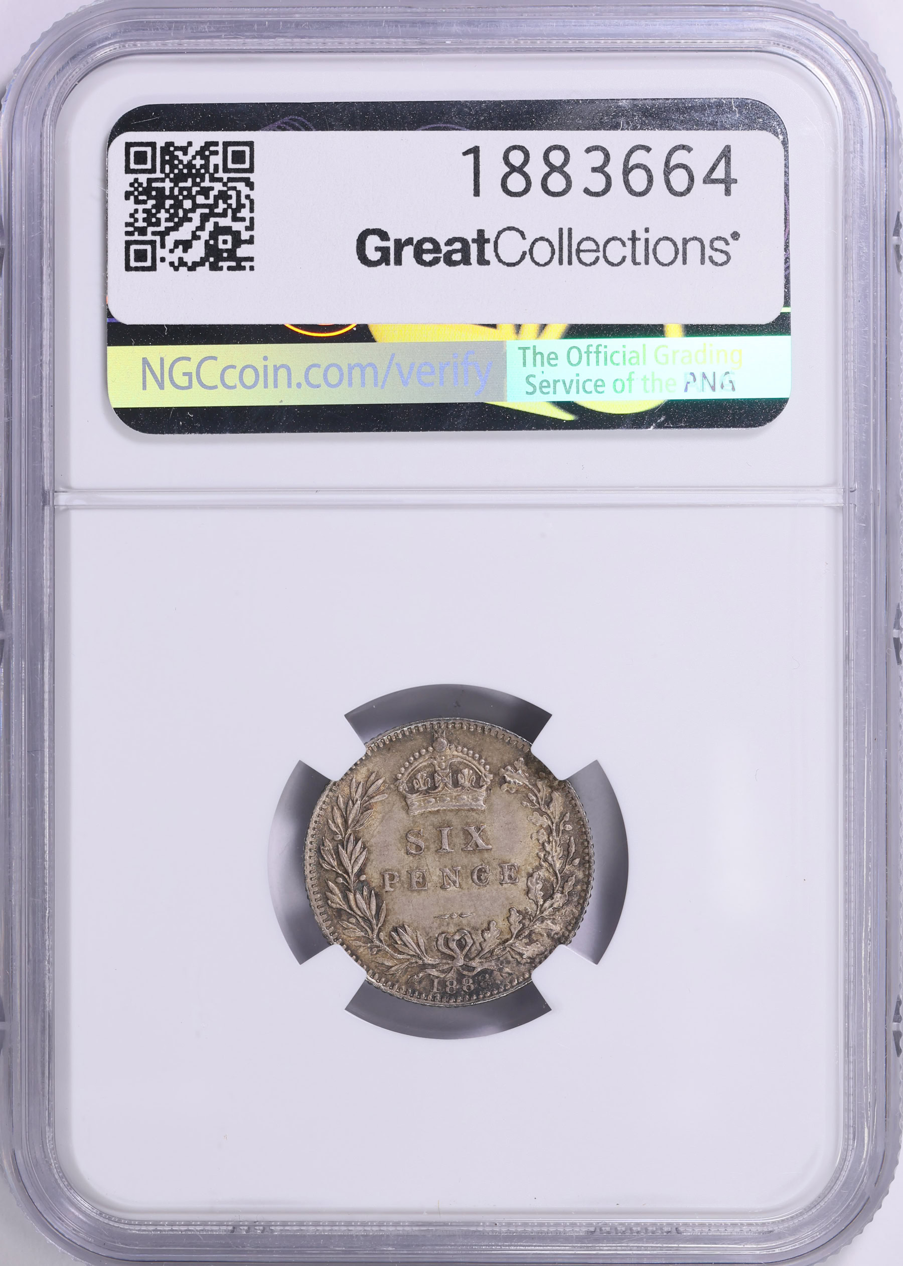 Great Britain 1888 Silver 6 Pence KM-760 NGC MS-65 (Item 1883664 ...