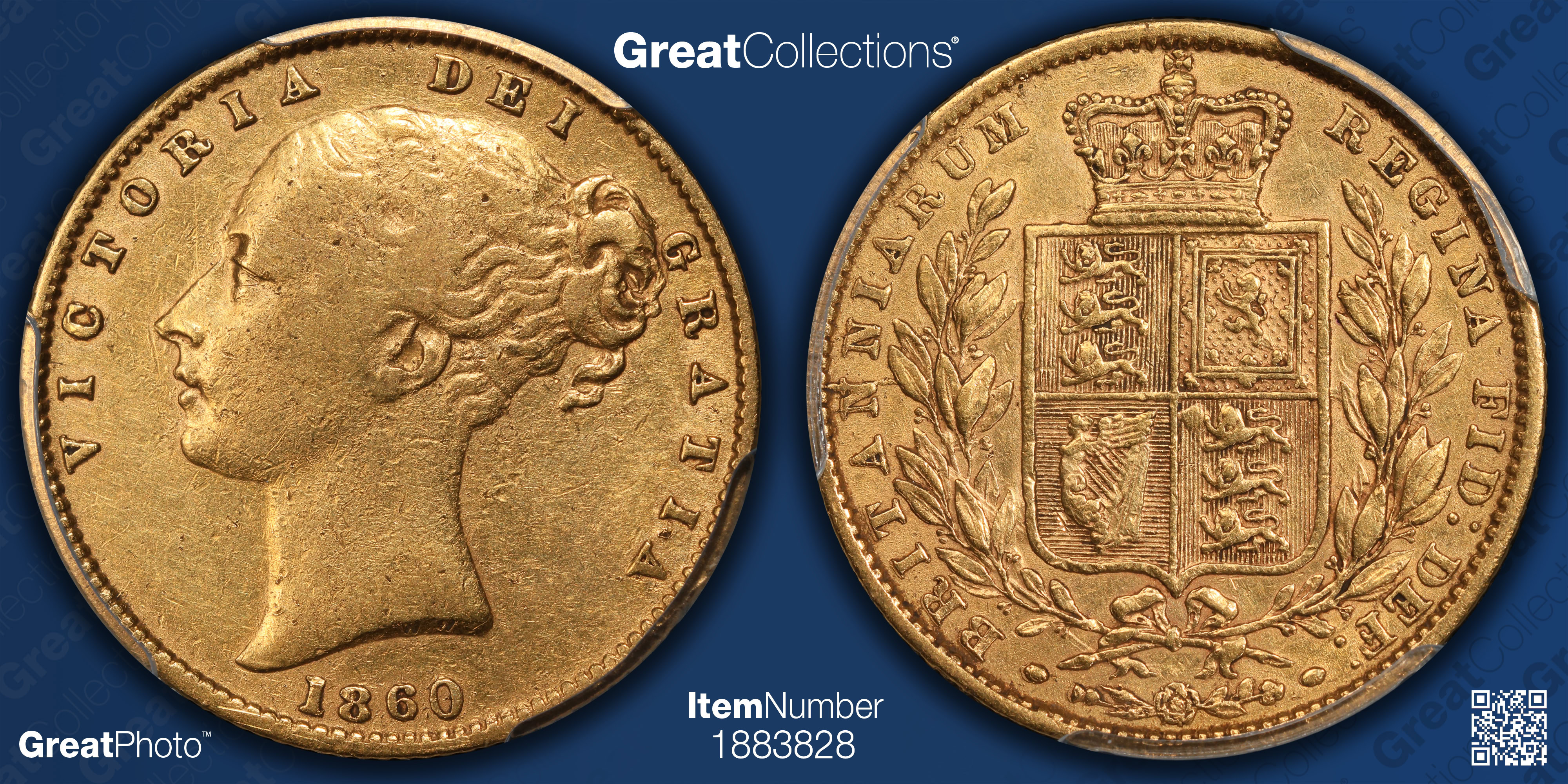 Great Britain 1860 Gold Sovereign KM-736.1 PCGS XF-40 (AGW = 0.2355 oz ...