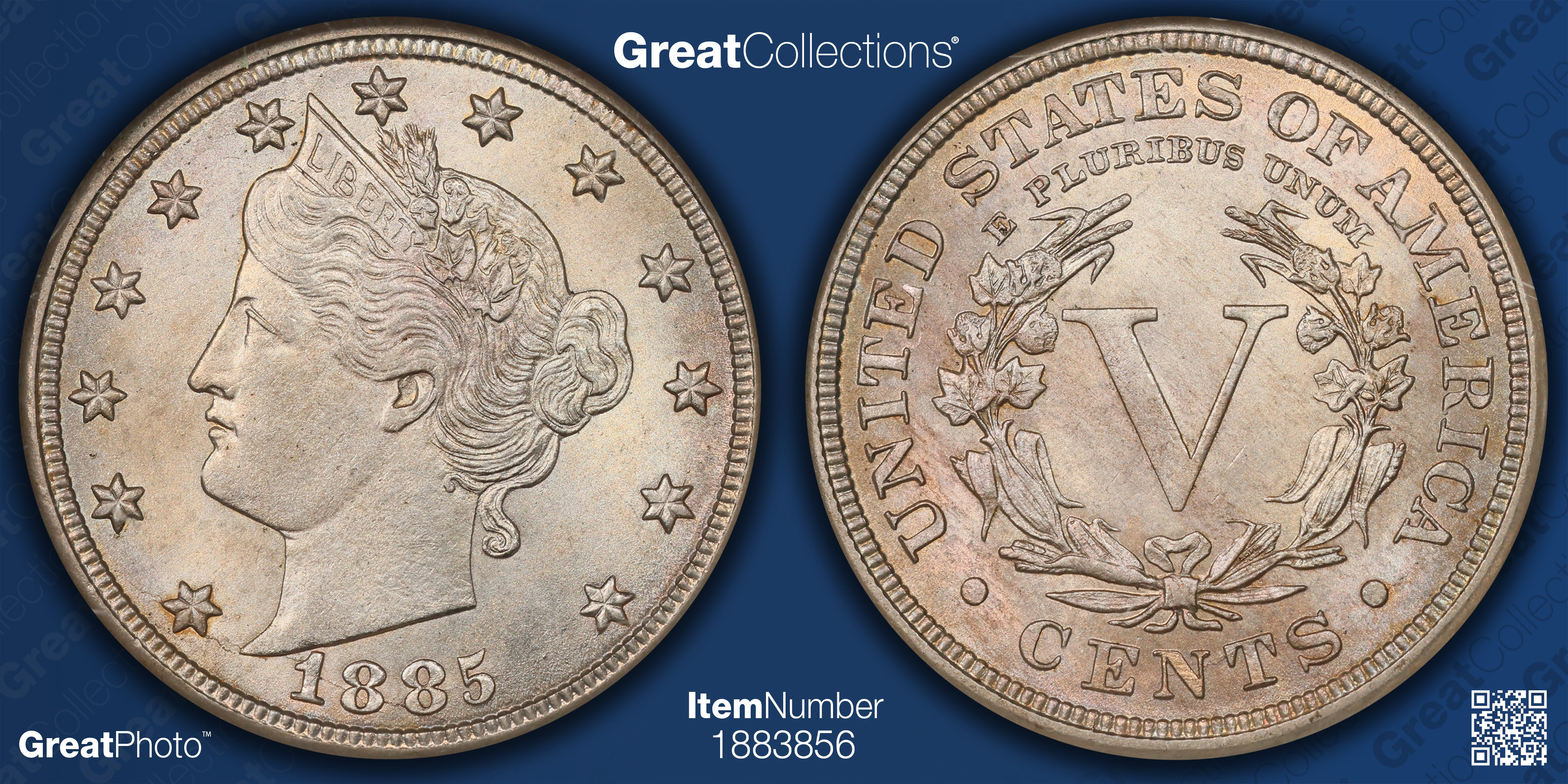 1885 Liberty Nickel NGC MS-63 (CAC Green) (Toned) OH (Item 1883856 ...