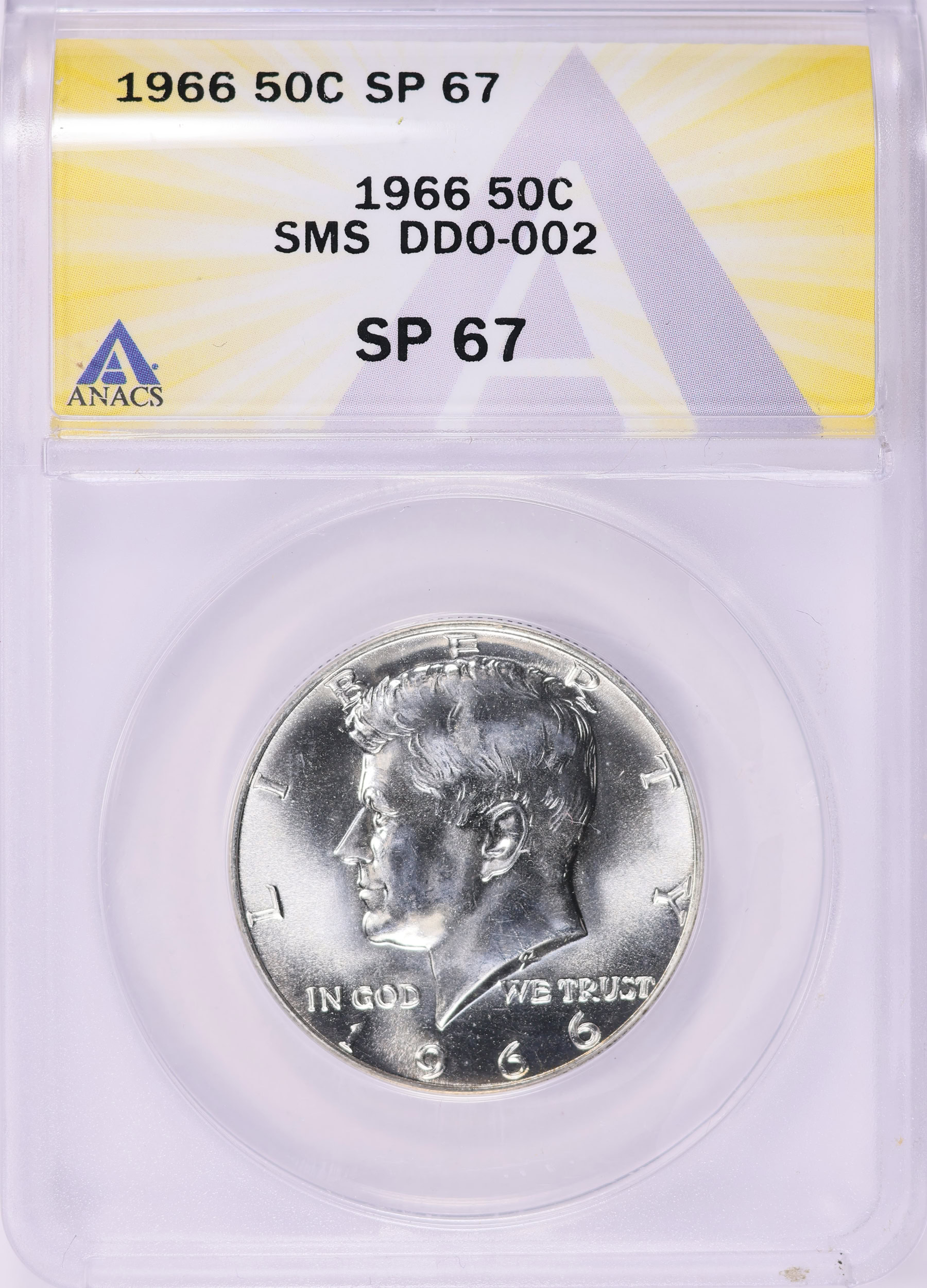 1966 Kennedy Half Dollar SMS DDO-002 ANACS SP-67 (Item 1884402) | GreatCollections Coin Auctions