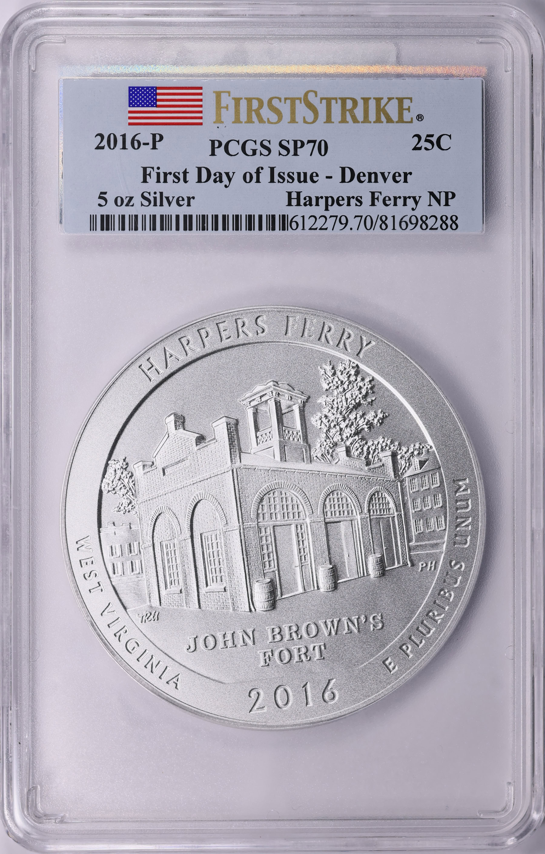 2016-P America the Beautiful 5 oz. Silver Quarter Harpers Ferry NP ...