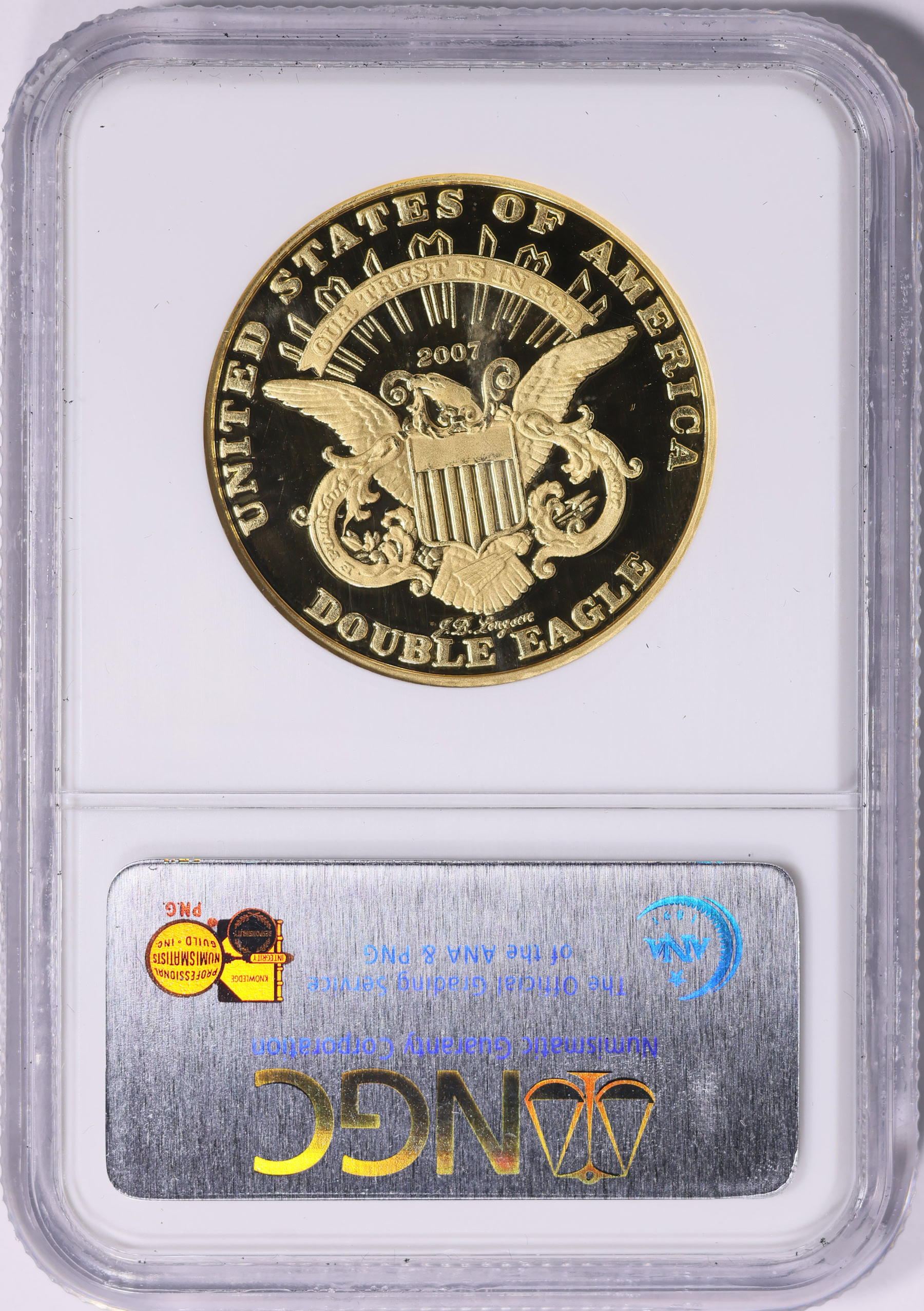 1865 Double Eagle Proposed Motto by James B. Longacre Restrike (in 2007 ...