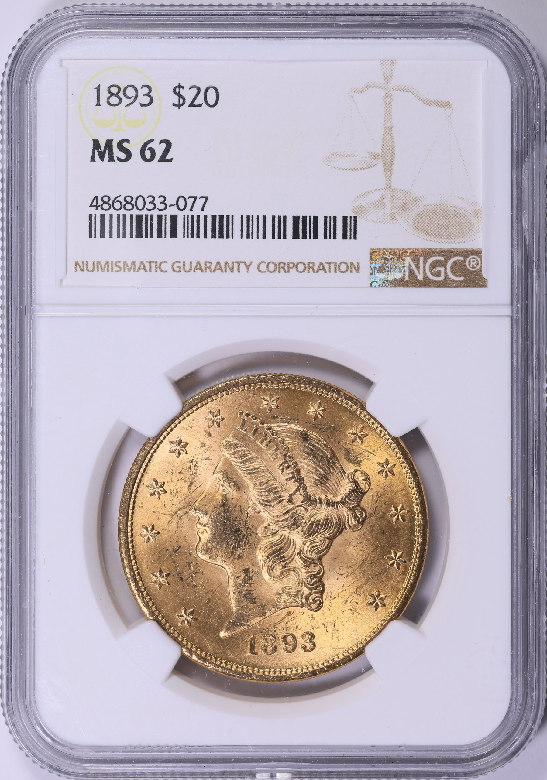1893 Liberty Gold Double Eagle NGC MS-62 (Item 1884568 ...