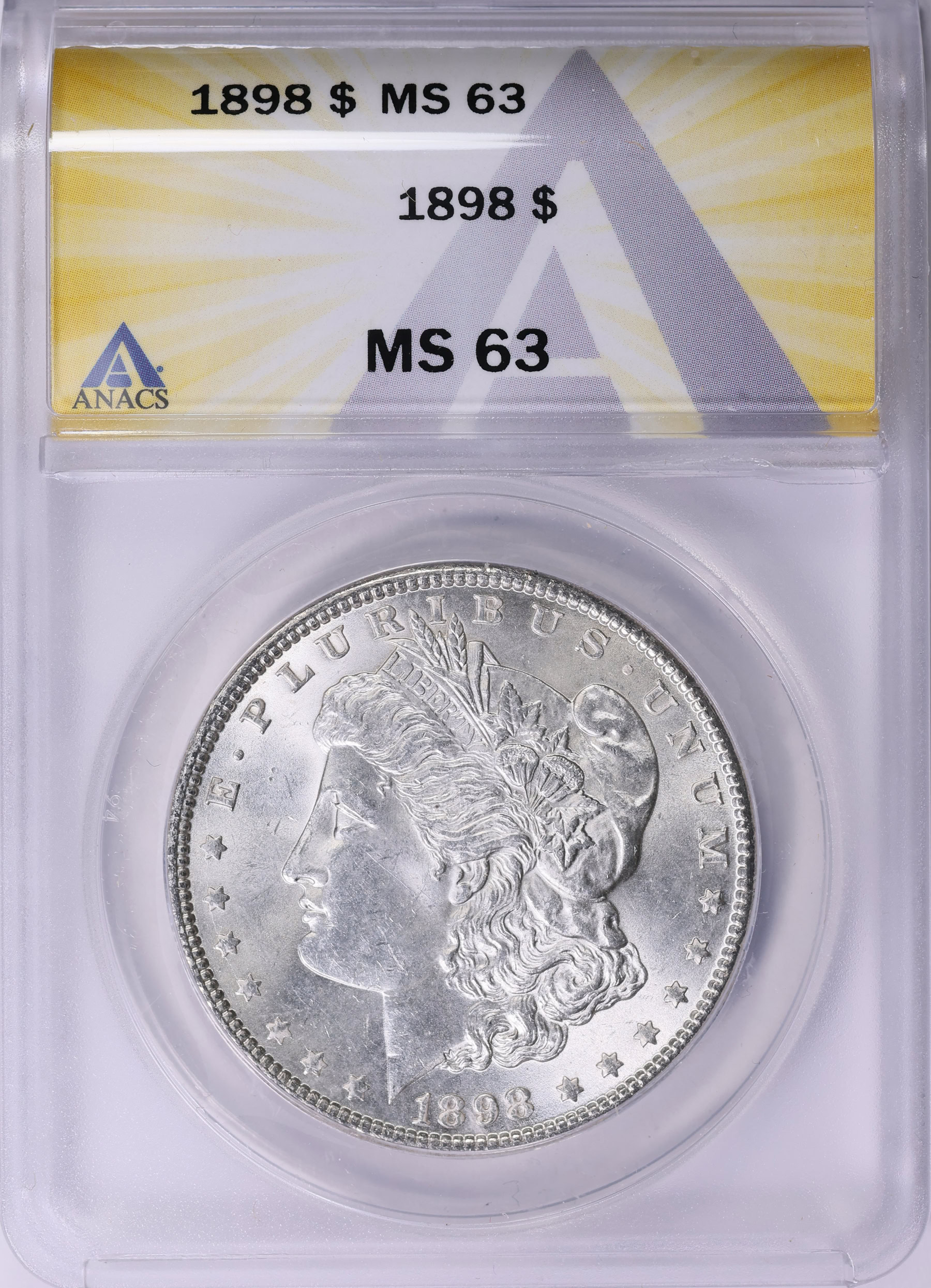 1898 Morgan Silver Dollar ANACS MS-63 (Item 1884840) | GreatCollections ...