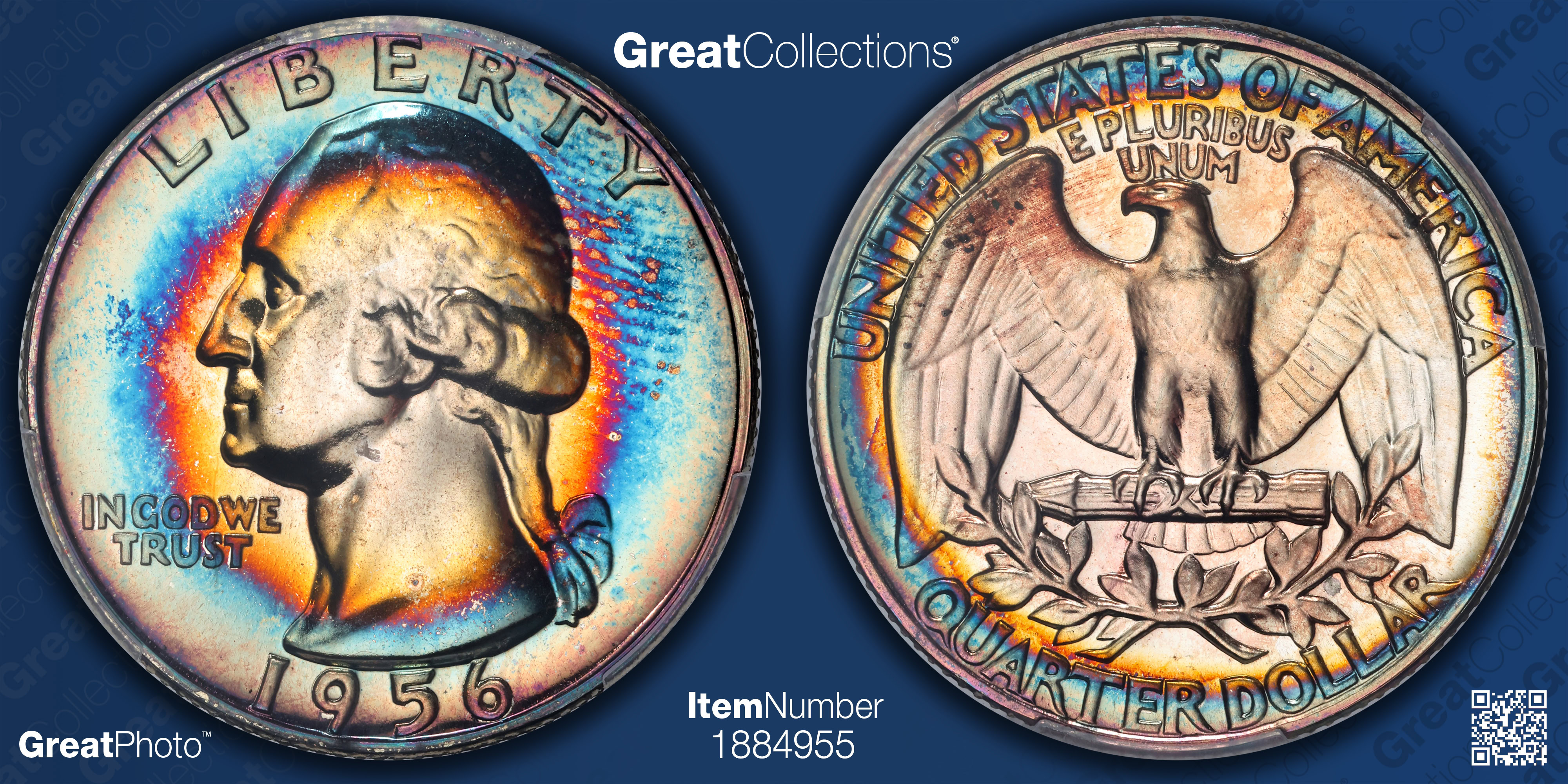 1956 Washington Quarter PCGS Proof-67 (Toned) (Item 1884955 ...