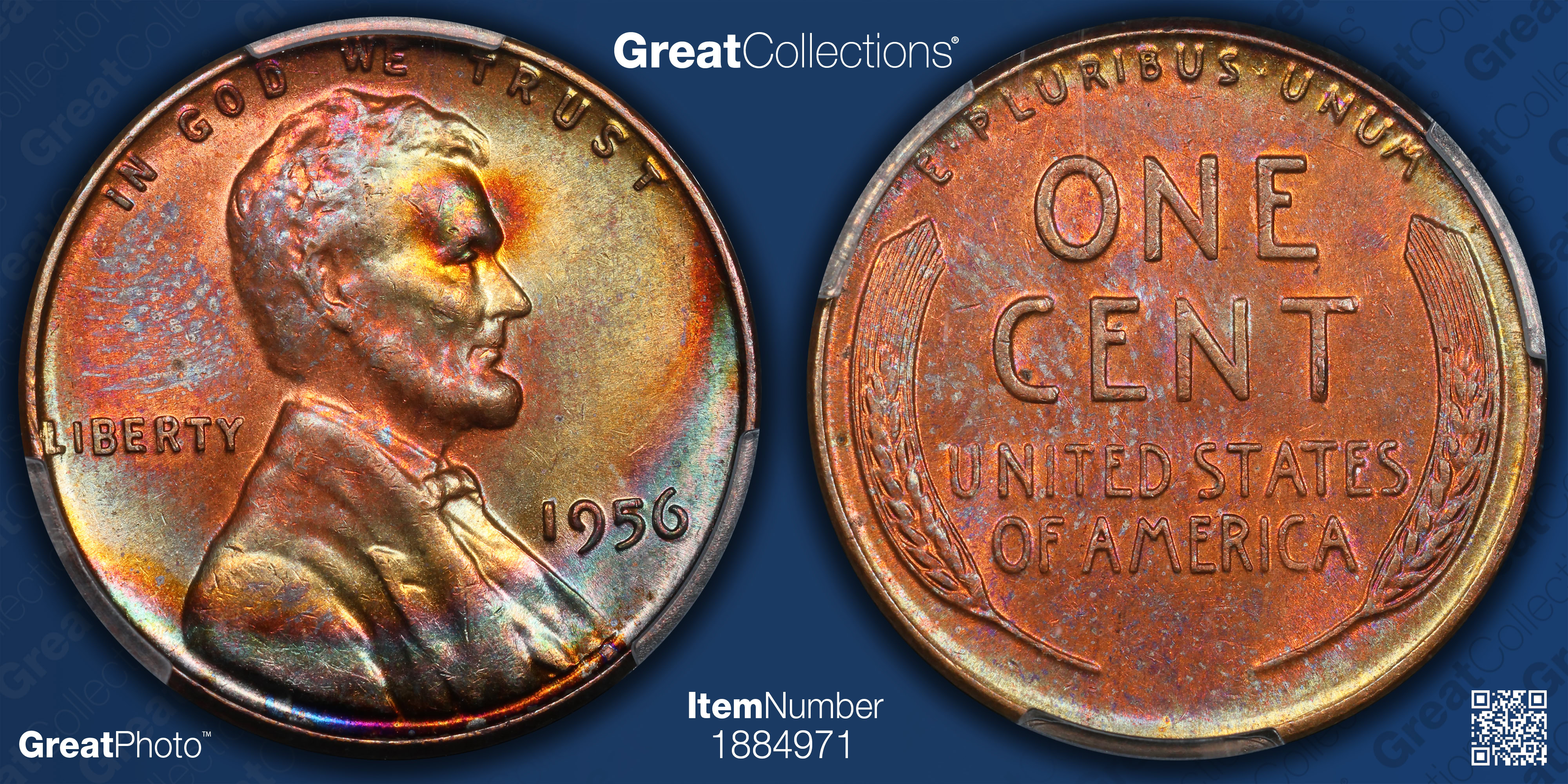 1956 Lincoln Cent PCGS MS-64 RB (Toned) (Item 1884971 ...