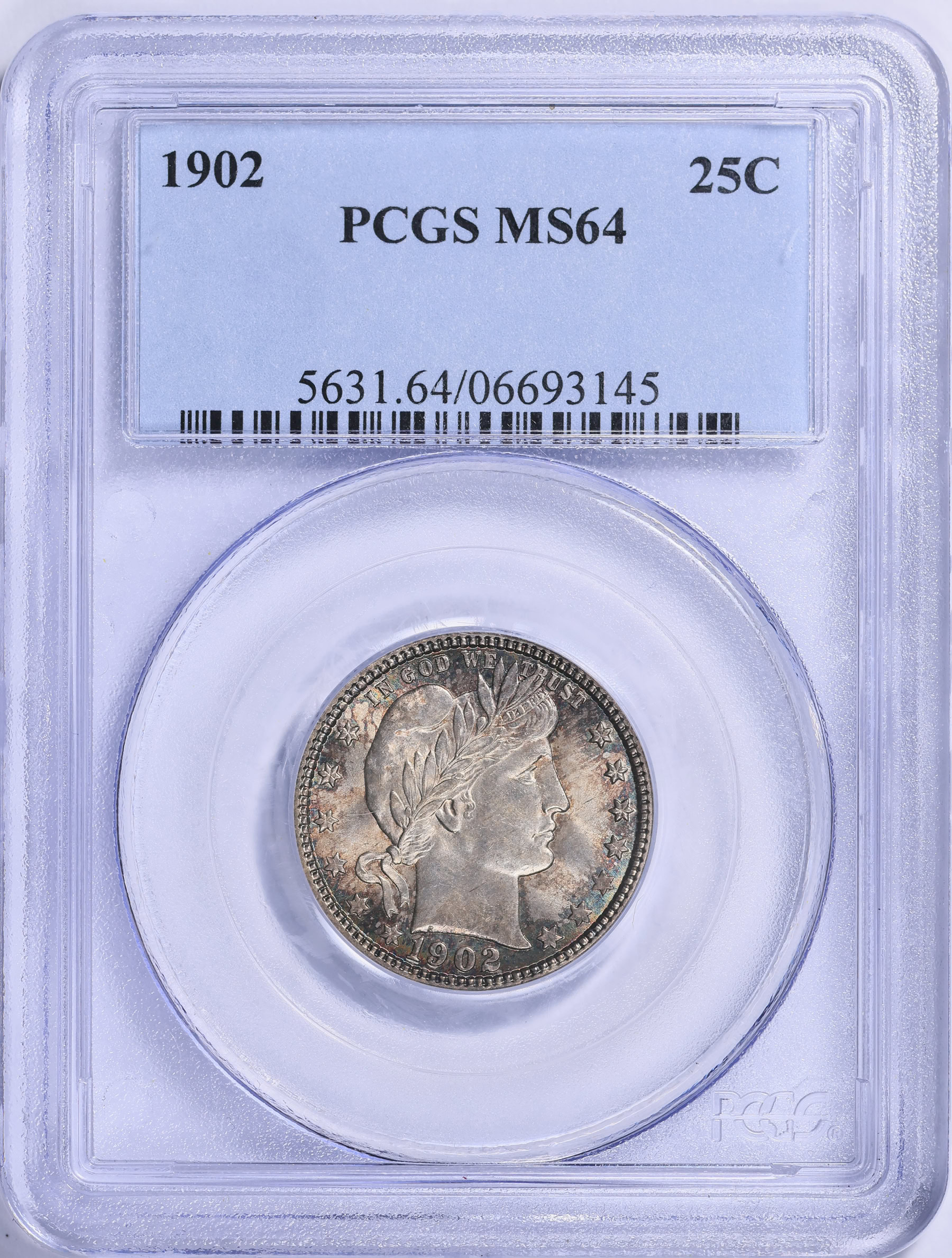 1902 Barber Quarter PCGS MS-64 (Toned) (Item 1885158 ...