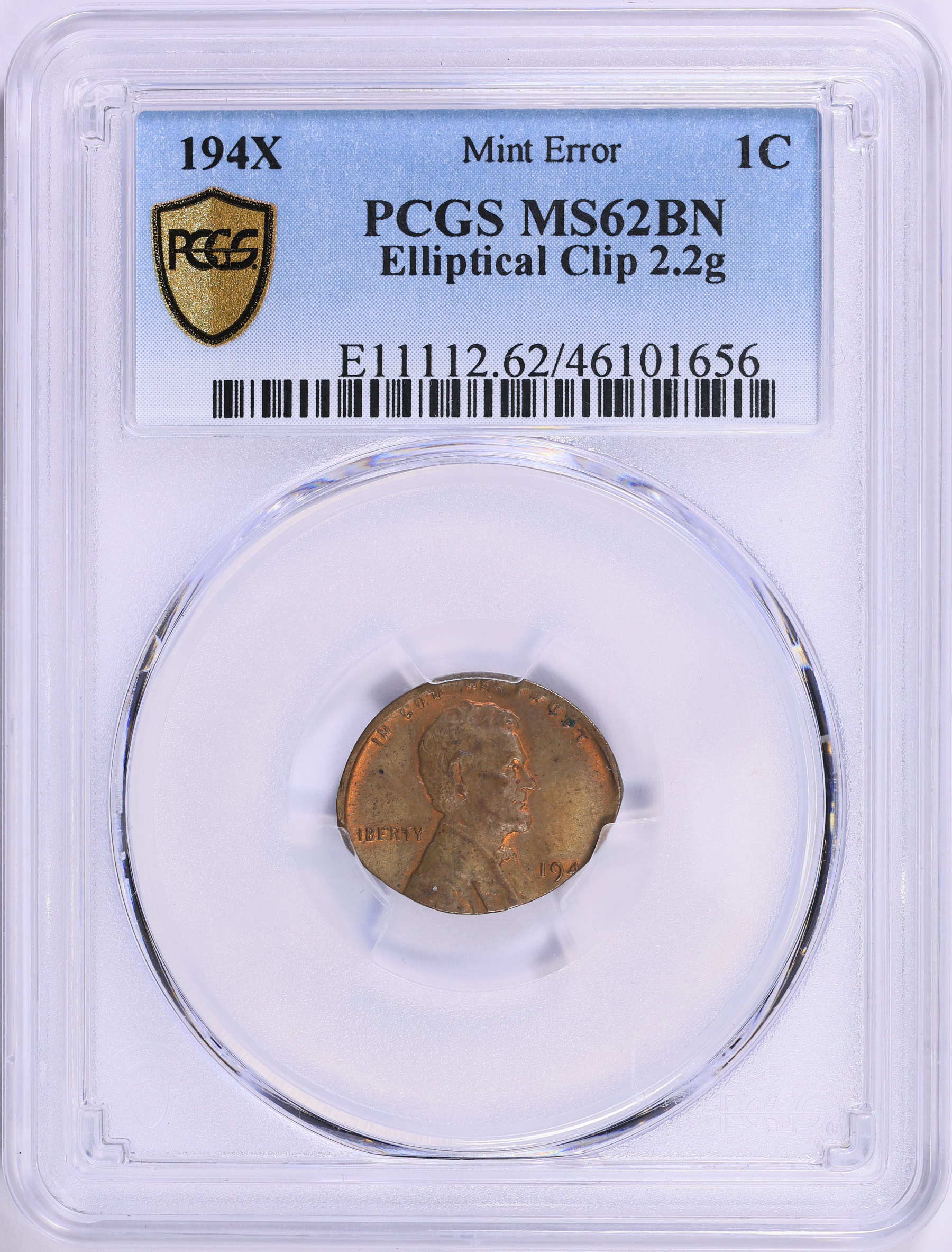 Mint Error 194X Lincoln Cent Elliptical Clip 2.2g PCGS MS-62 BN | PCGS ...