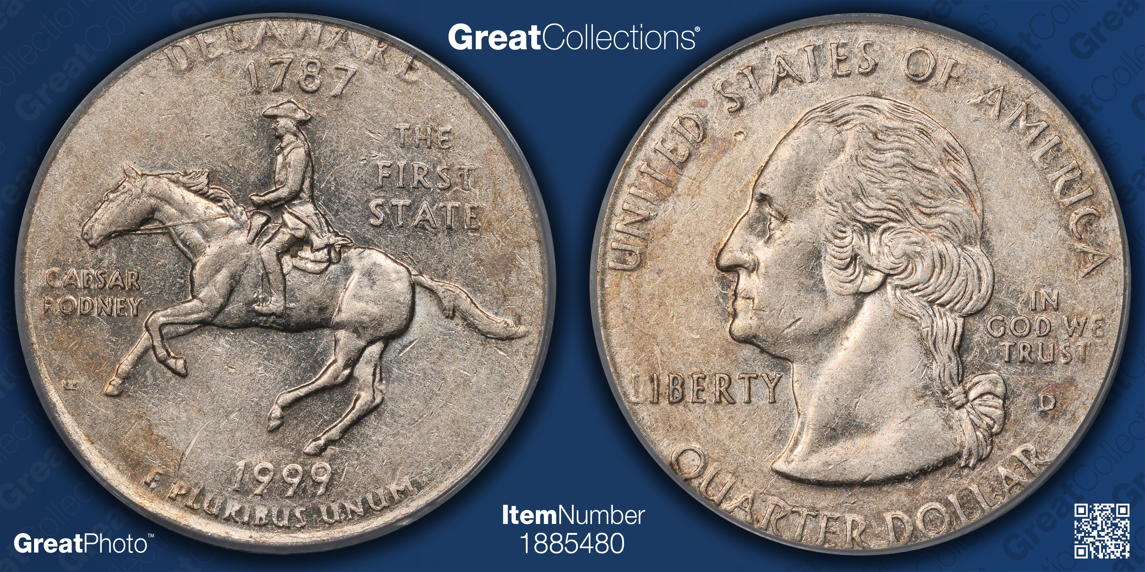 Mint Error 1999-D State Quarter Delaware Struck in 5c Planchet PCGS AU ...