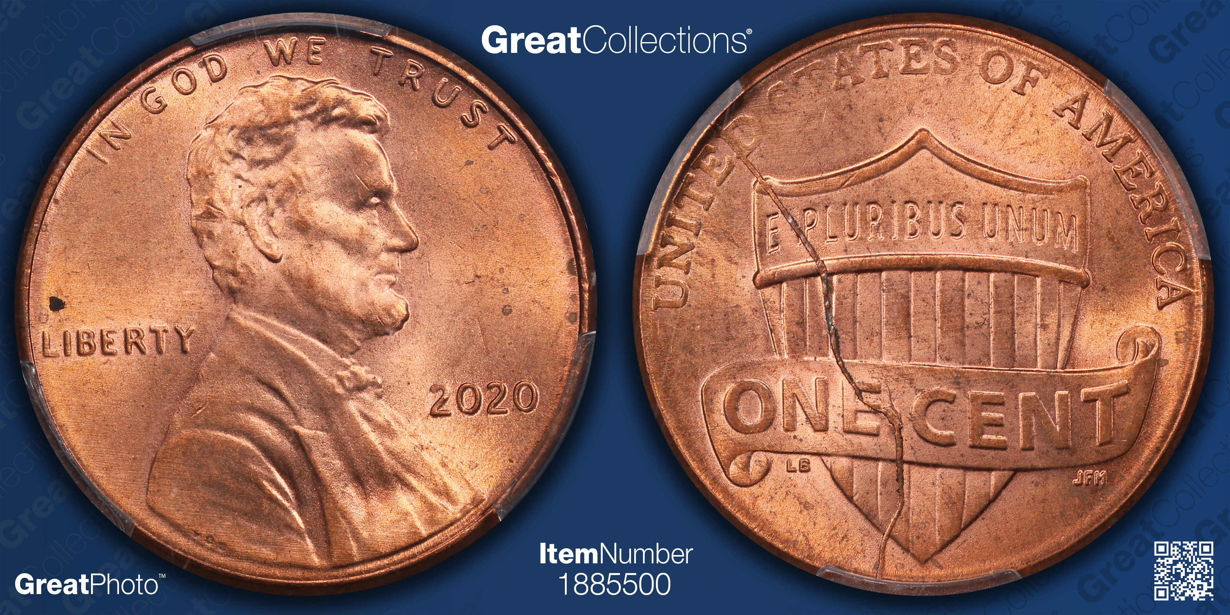 Mint Error 2020 Lincoln Cent Shield Retained Cud Die Break PCGS MS-64 ...