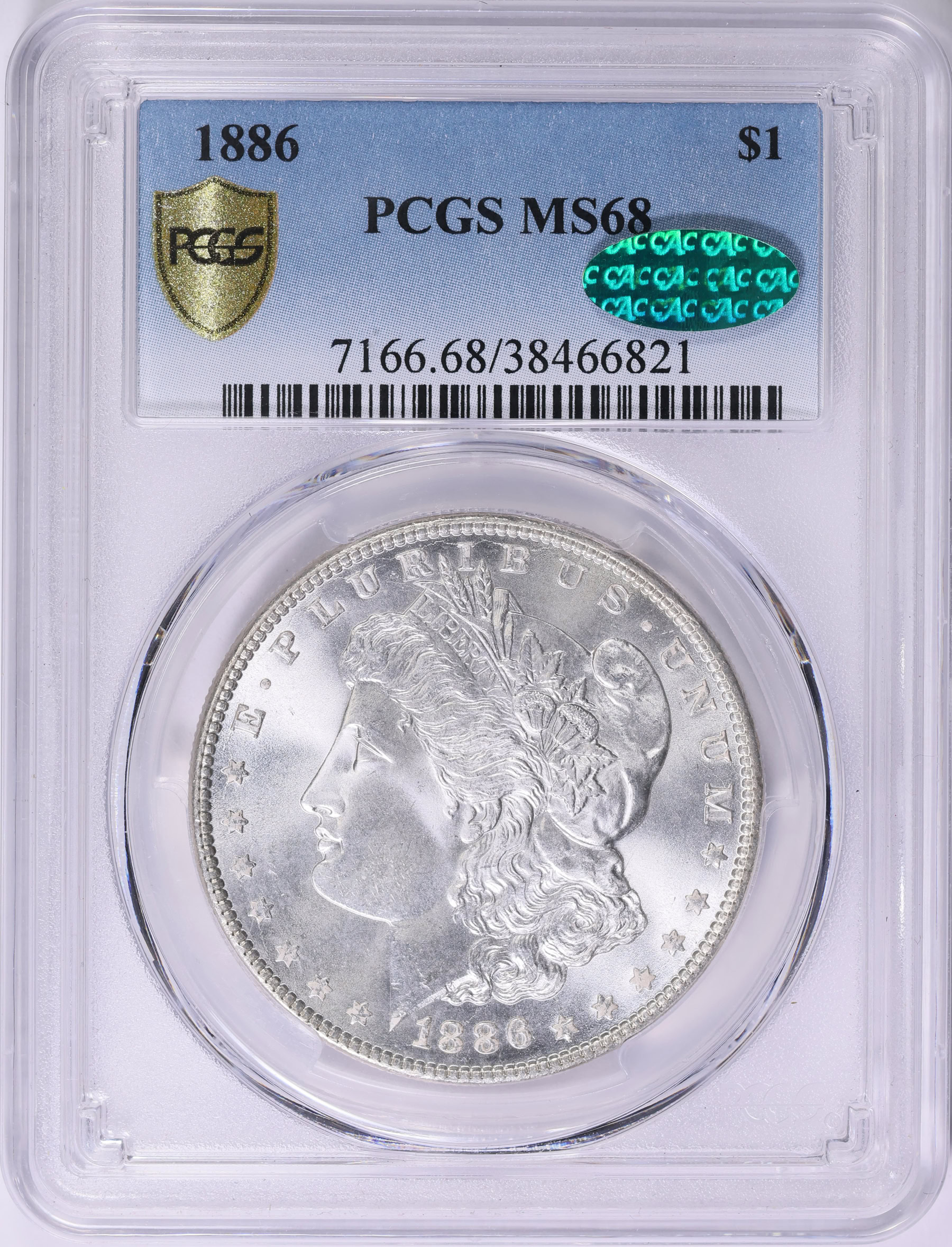 1886 Morgan Silver Dollar PCGS MS-68 (CAC Green) (Item 1885562) | GreatCollections Coin Auctions