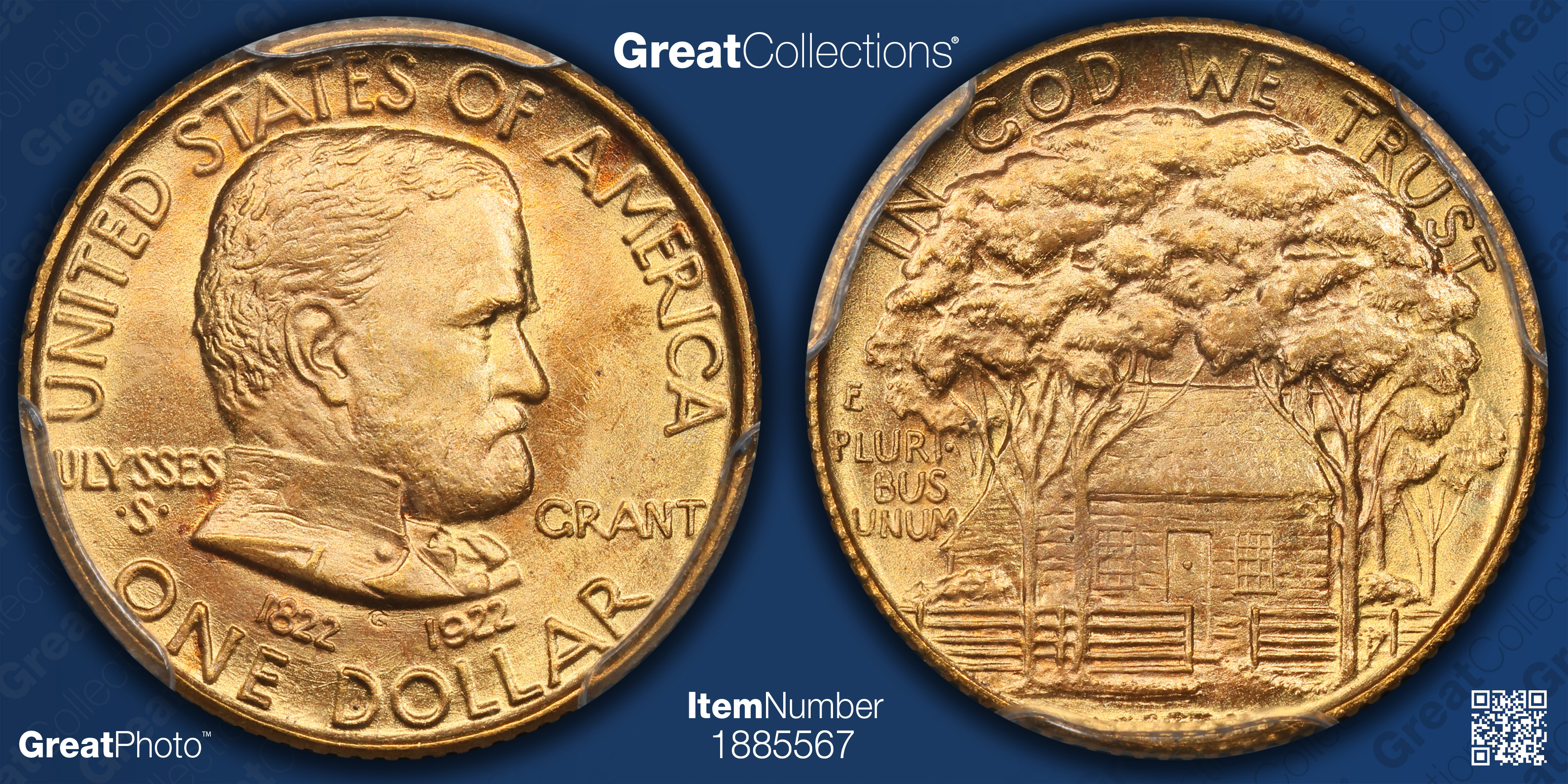 1922 Grant Gold Dollar No Star PCGS MS-67+ (CAC Green) (Item 1885567 ...