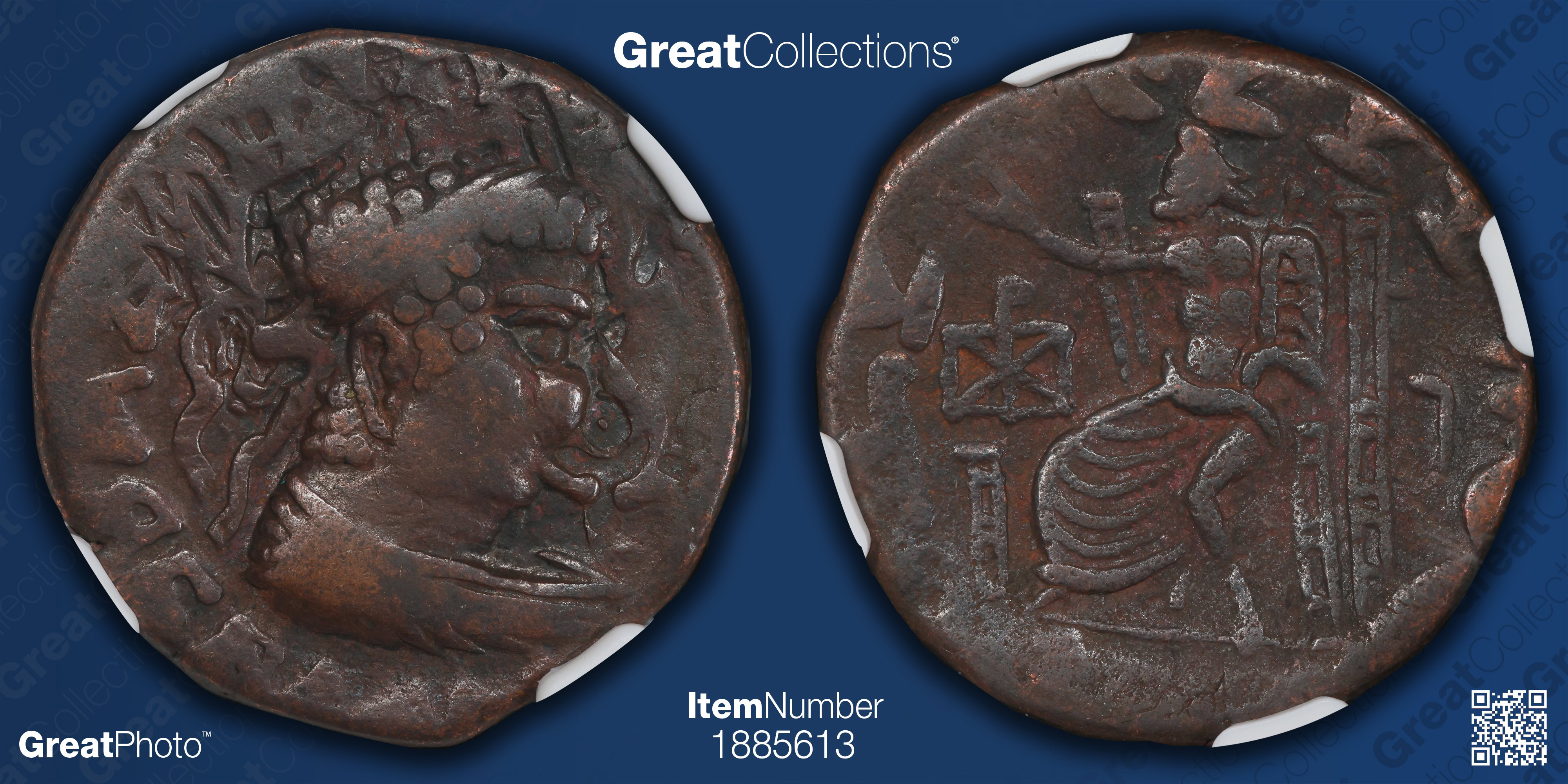 Ancient Bactria, Indo-Greeks. Hermaeus (c.105-90 B.C.) AE Tetradrachm ...