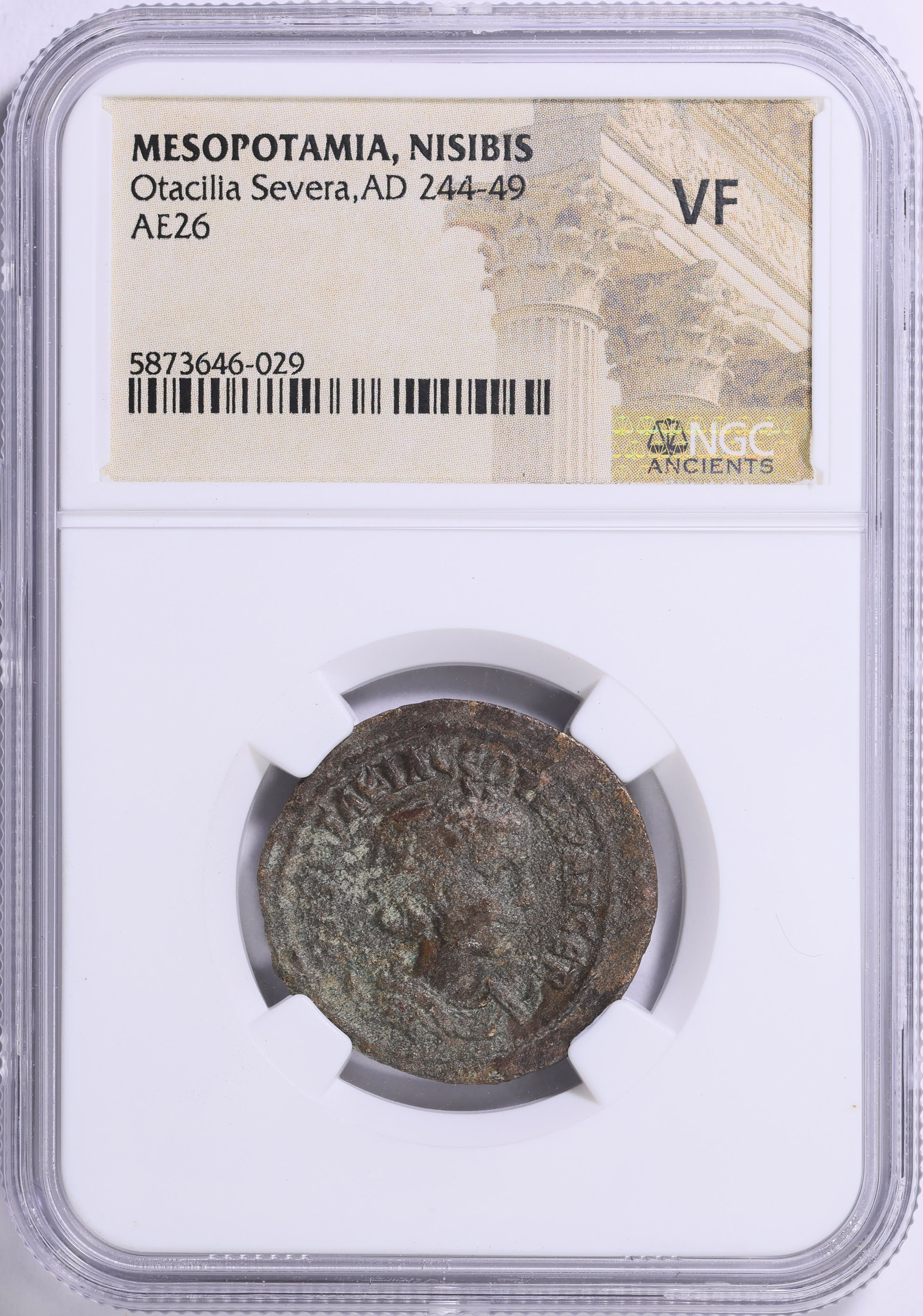 Ancient Roman Empire, Provincial Mesopotamia. Otacilia Severa Augusta (A.D. 244-249) AE26 Nisbis ...