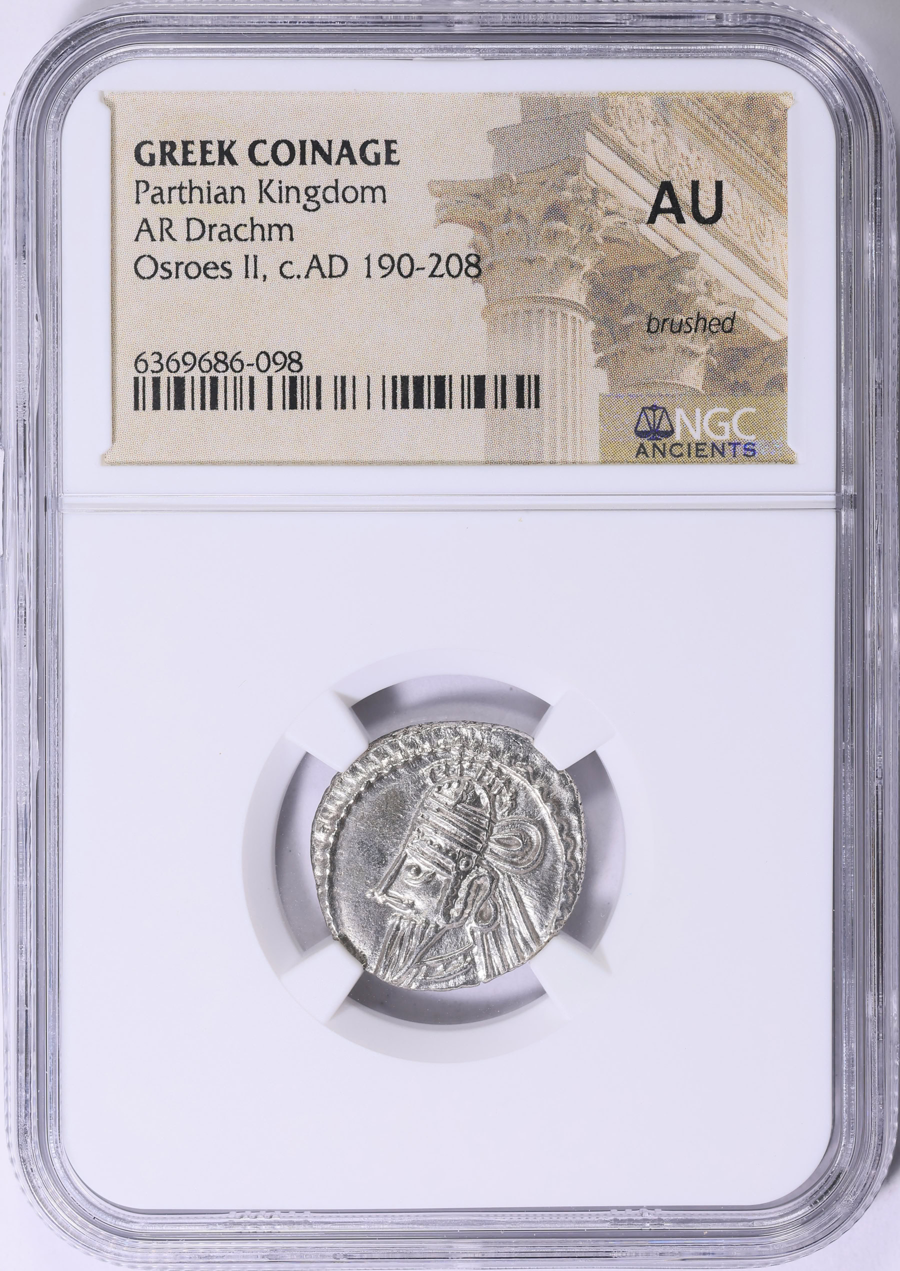 Ancient Parthian Kingdom, Osroes II (c.A.D. 190-208) AR Drachm NGC AU ...