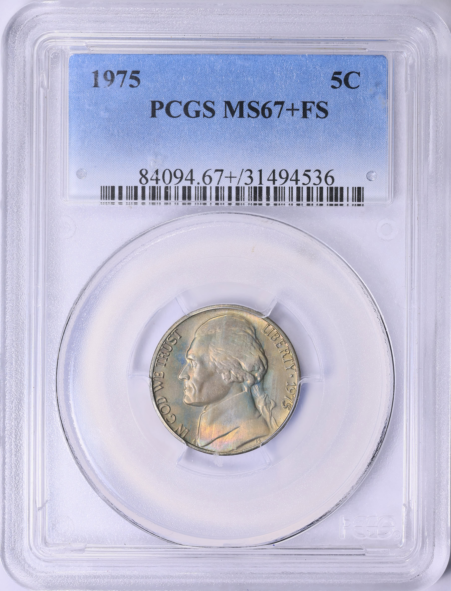 1975 Jefferson Nickel PCGS MS-67+ FS (Toned) (Item 1885856 ...