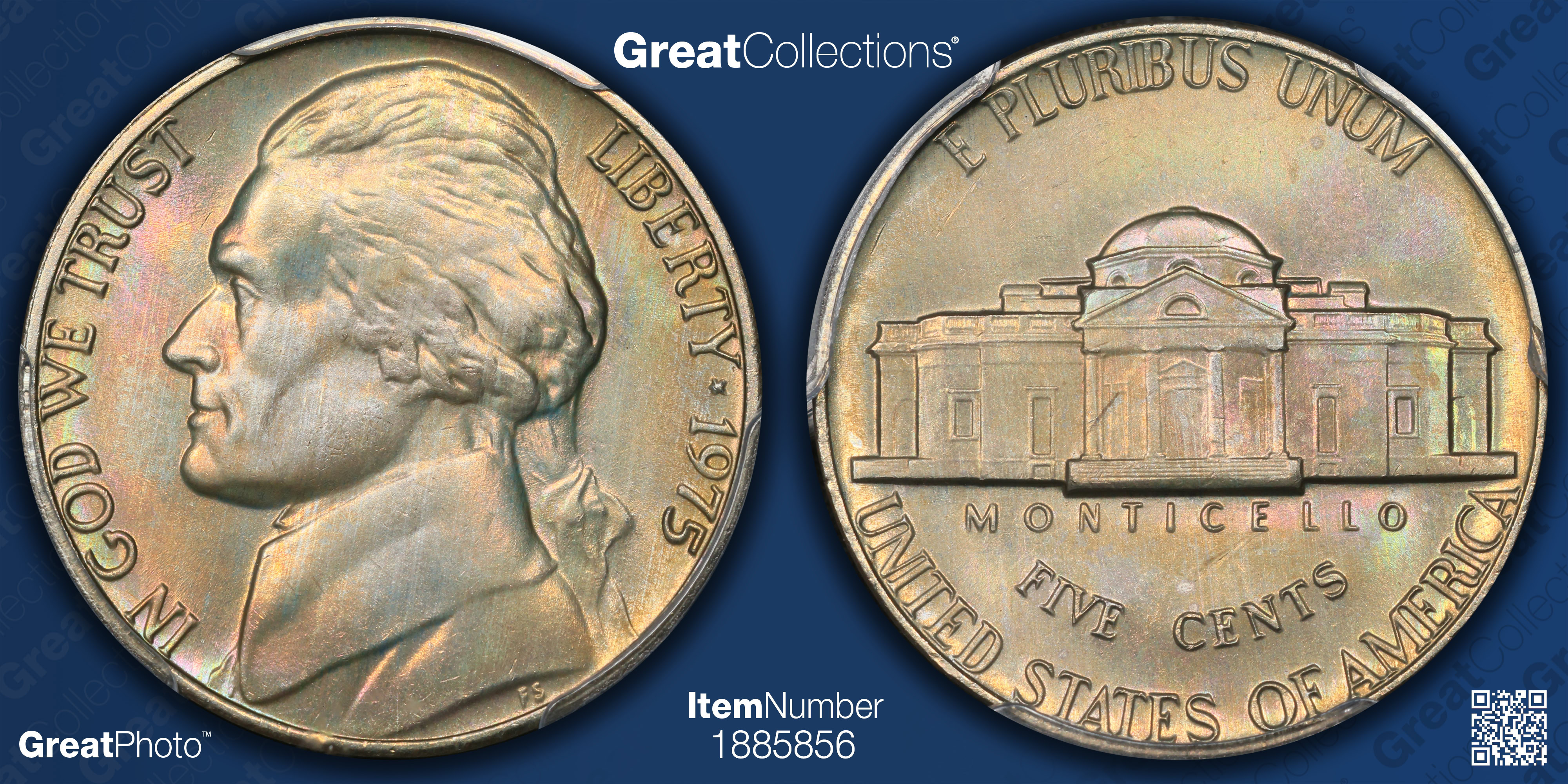 1975 Jefferson Nickel PCGS MS-67+ FS (Toned) (Item 1885856 ...