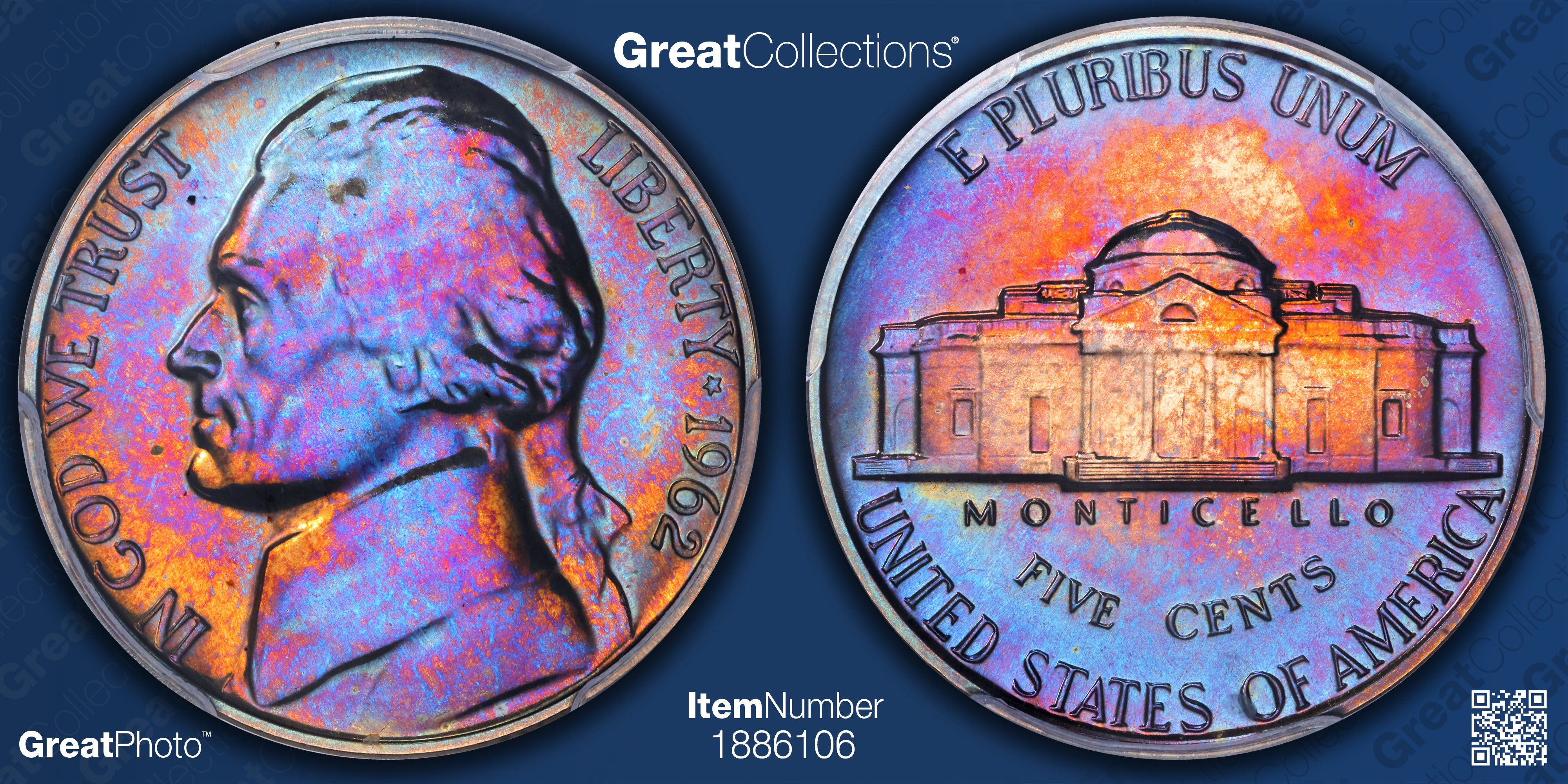 1962 Jefferson Nickel PCGS Proof-65 (Toned) (Item 1886106 ...