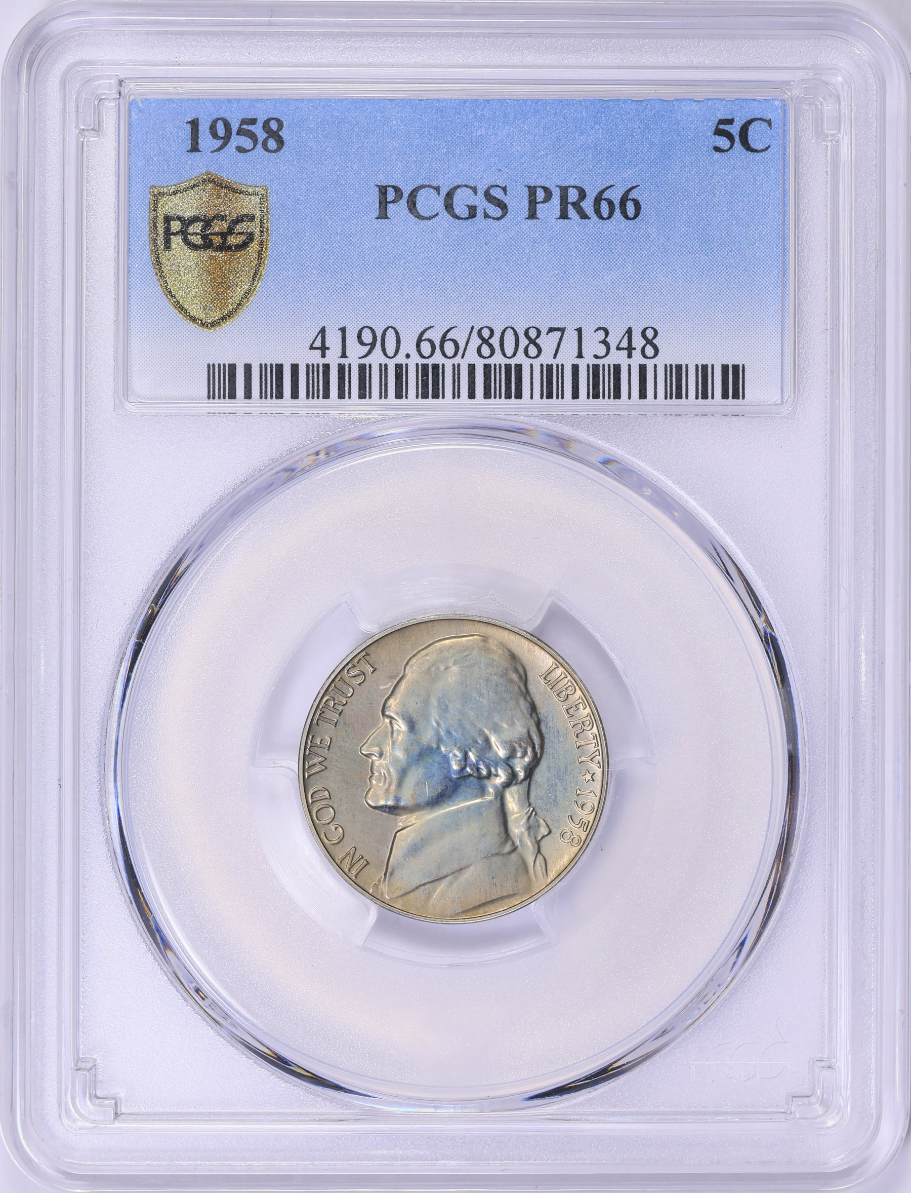 1958 Jefferson Nickel PCGS Proof-66 (Toned) (Item 1886112 ...