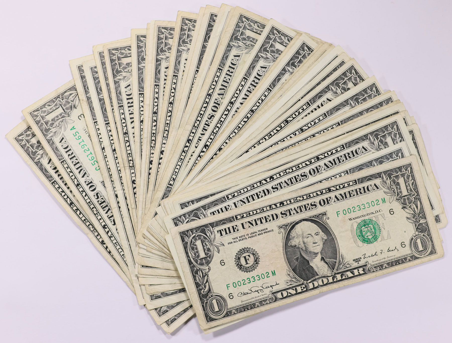 1988A, 1993 & 1995 $1 Federal Reserve Experimental Web Press Note ...