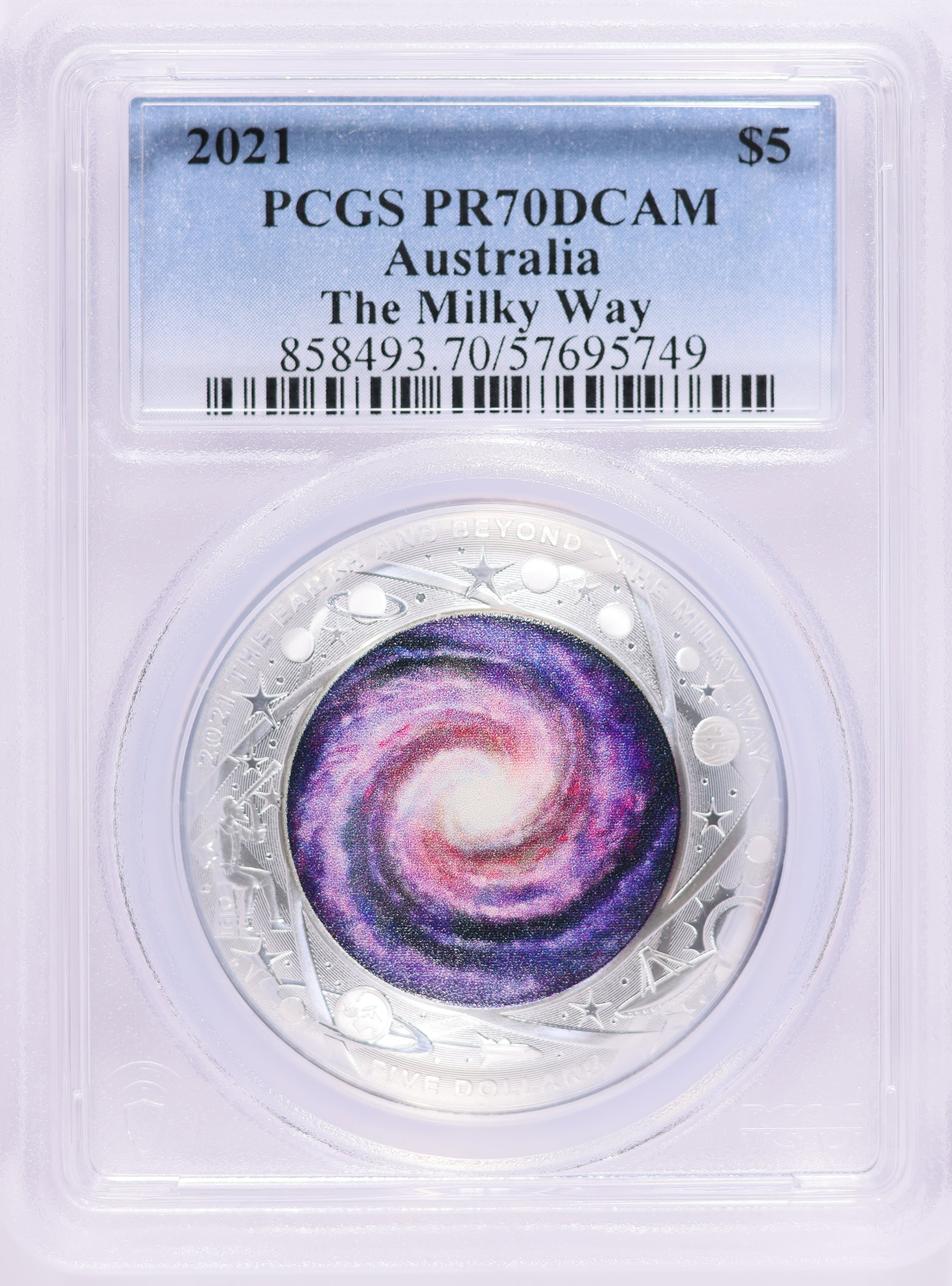 Australia 2021 Colorized Silver $5 The Milky Way KM-4169 With Case of ...