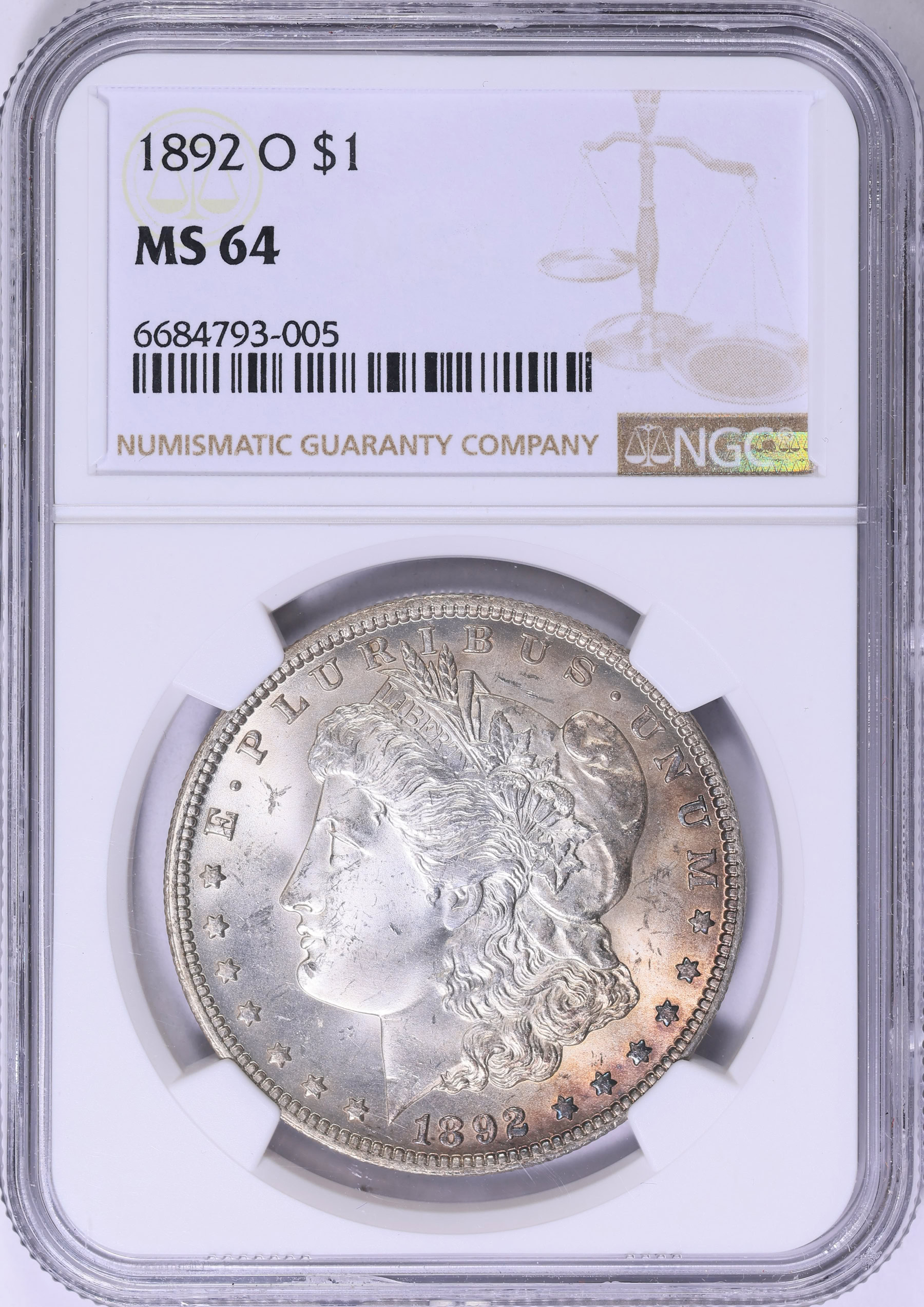 1892-O Morgan Silver Dollar NGC MS-64 (Item 1886502) | GreatCollections Coin Auctions