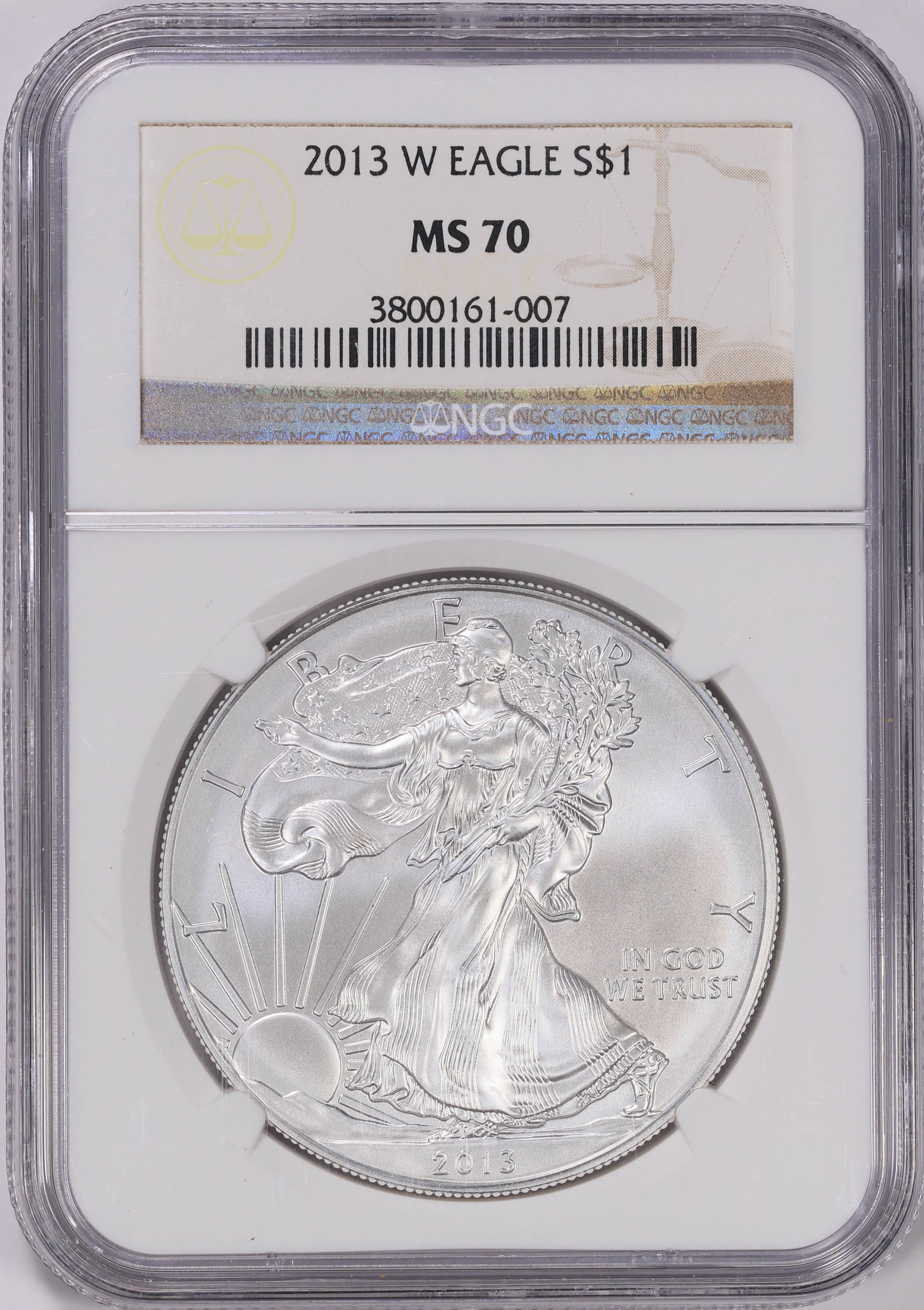 2013-W $1 Silver Eagle Burnished NGC MS-70 (Item 1886516) | GreatCollections Coin Auctions