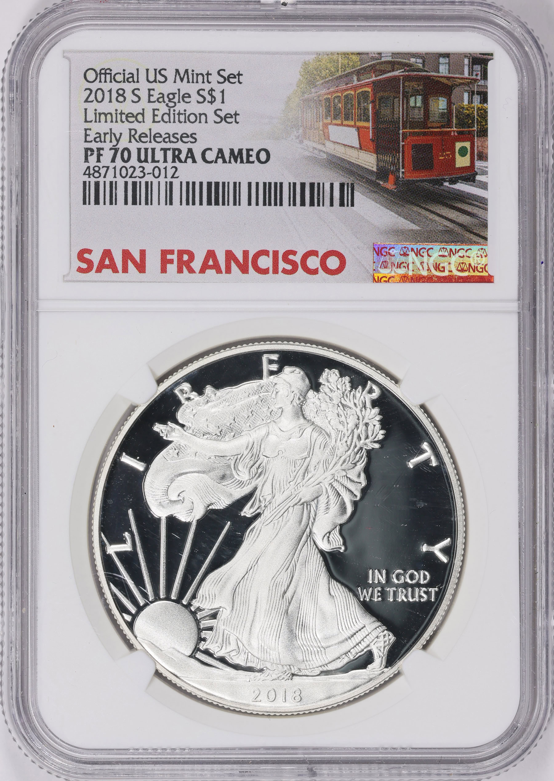2018-S $1 Silver Eagle (From the Limited Edition Proof Set) Early Releases NGC Proof-70 UC ...