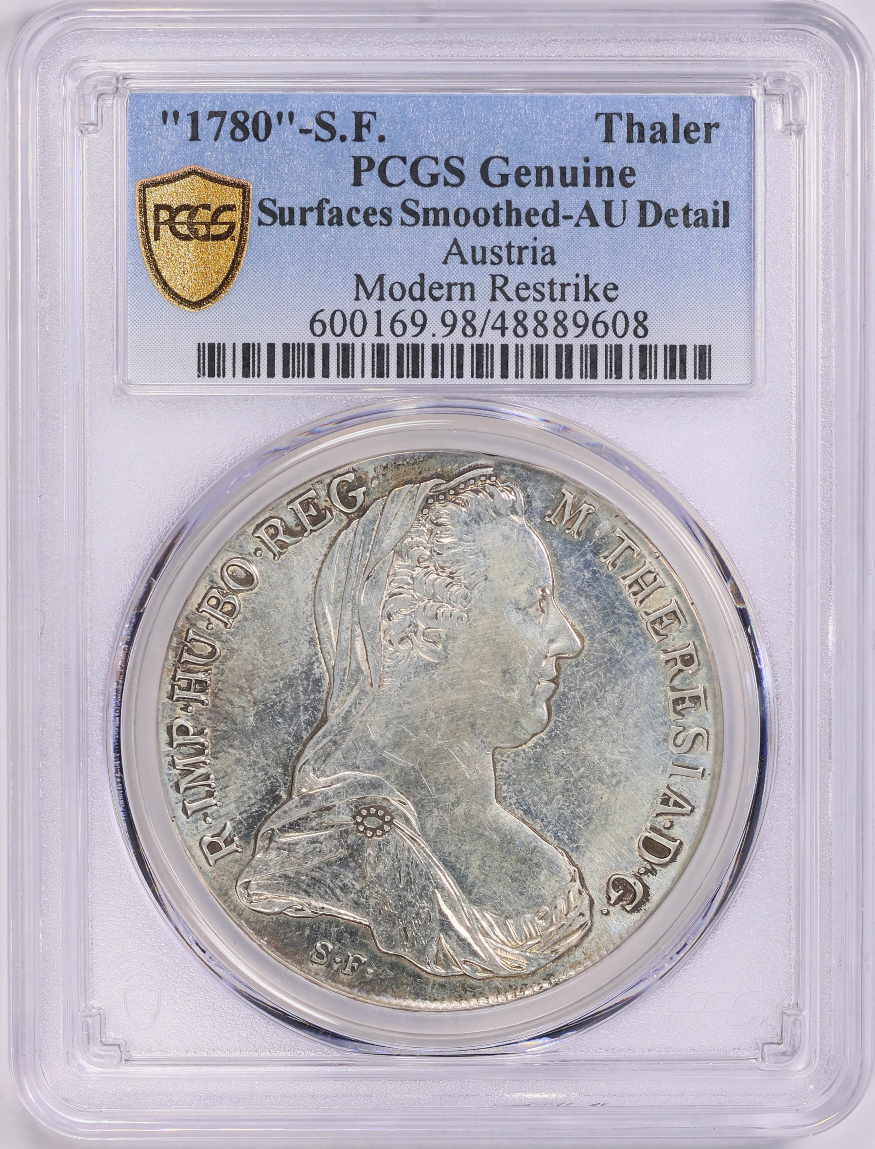 Austria "1780"-S.F. Silver Thaler Modern Restrike (1853-Present) PCGS Genuine AU Details (Item ...