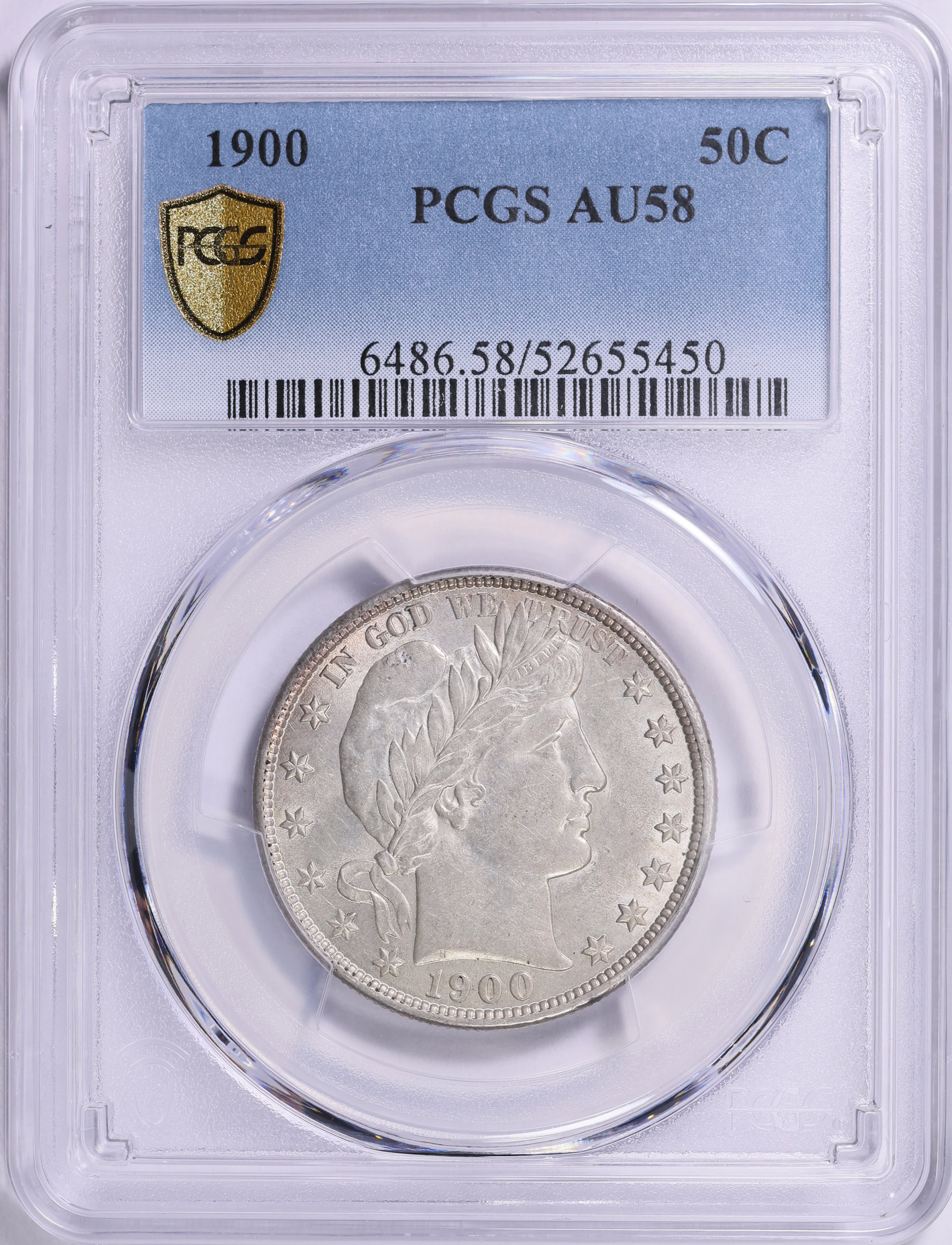 1900 Barber Half Dollar PCGS AU-58 (Item 1887189) | GreatCollections Coin Auctions