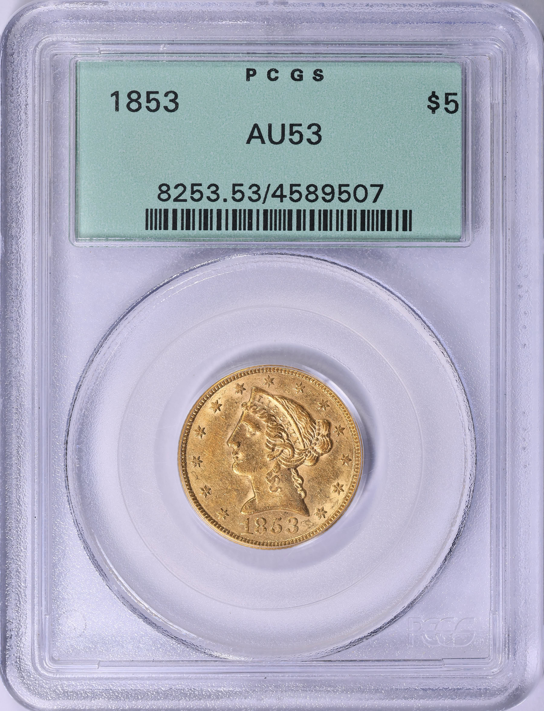 1853 Liberty Gold Half Eagle PCGS AU-53 (Item 1887227) | GreatCollections Coin Auctions