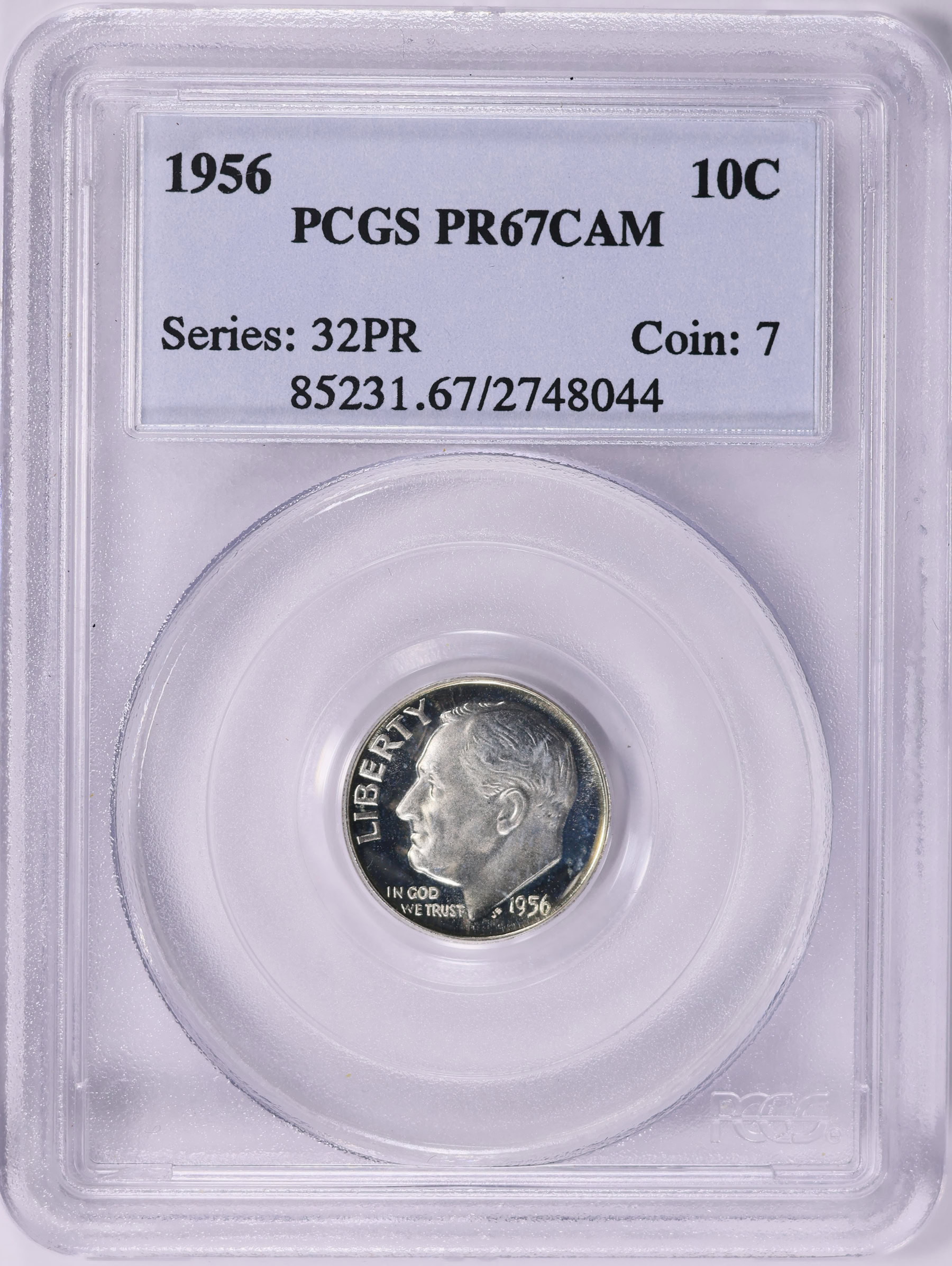 1956 Roosevelt Dime PCGS Proof-67 CAMEO (Item 1887283 ...