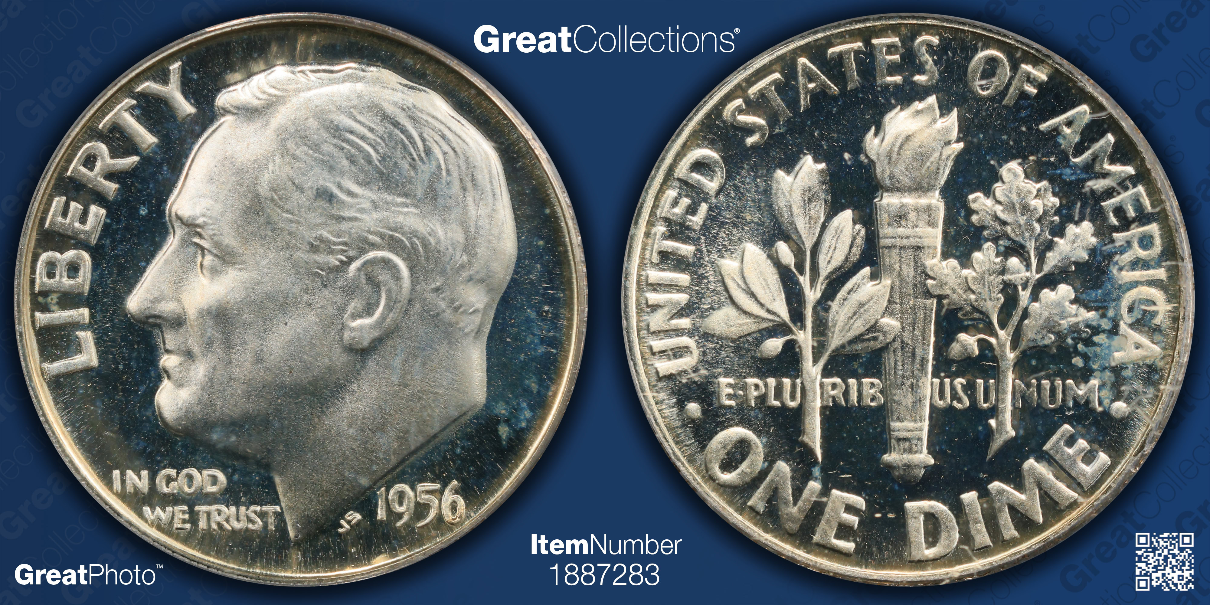 1956 Roosevelt Dime PCGS Proof-67 CAMEO (Item 1887283 ...