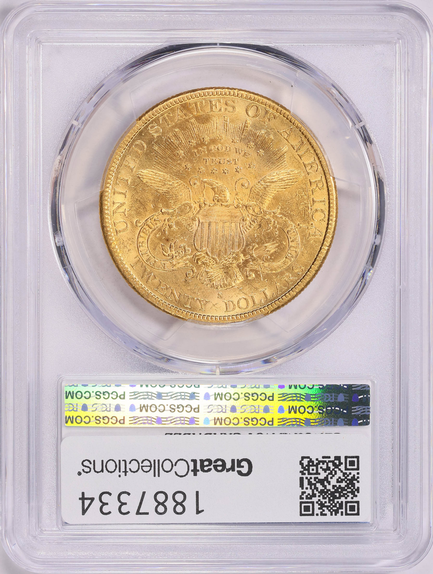 1893-S Liberty Gold Double Eagle PCGS Genuine Unc Details (Item 1887334) | GreatCollections Coin ...