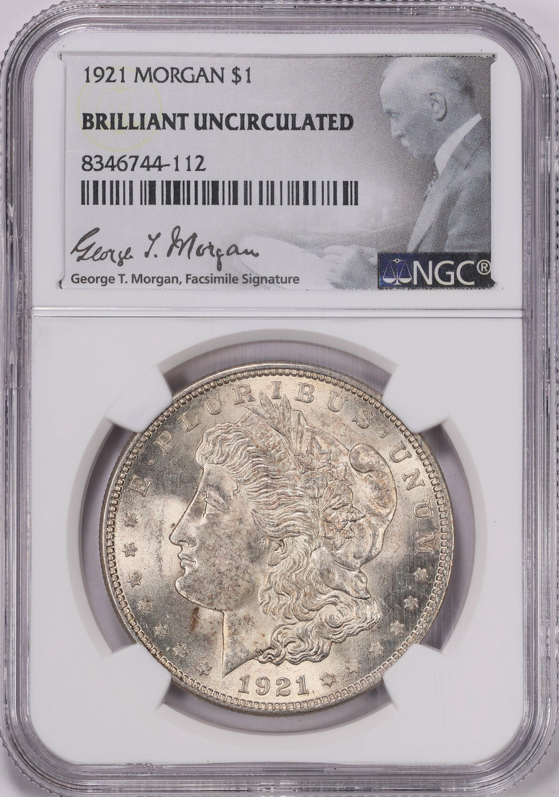 1921 Morgan Silver Dollar NGC Brilliant Uncirculated (George T. Morgan ...